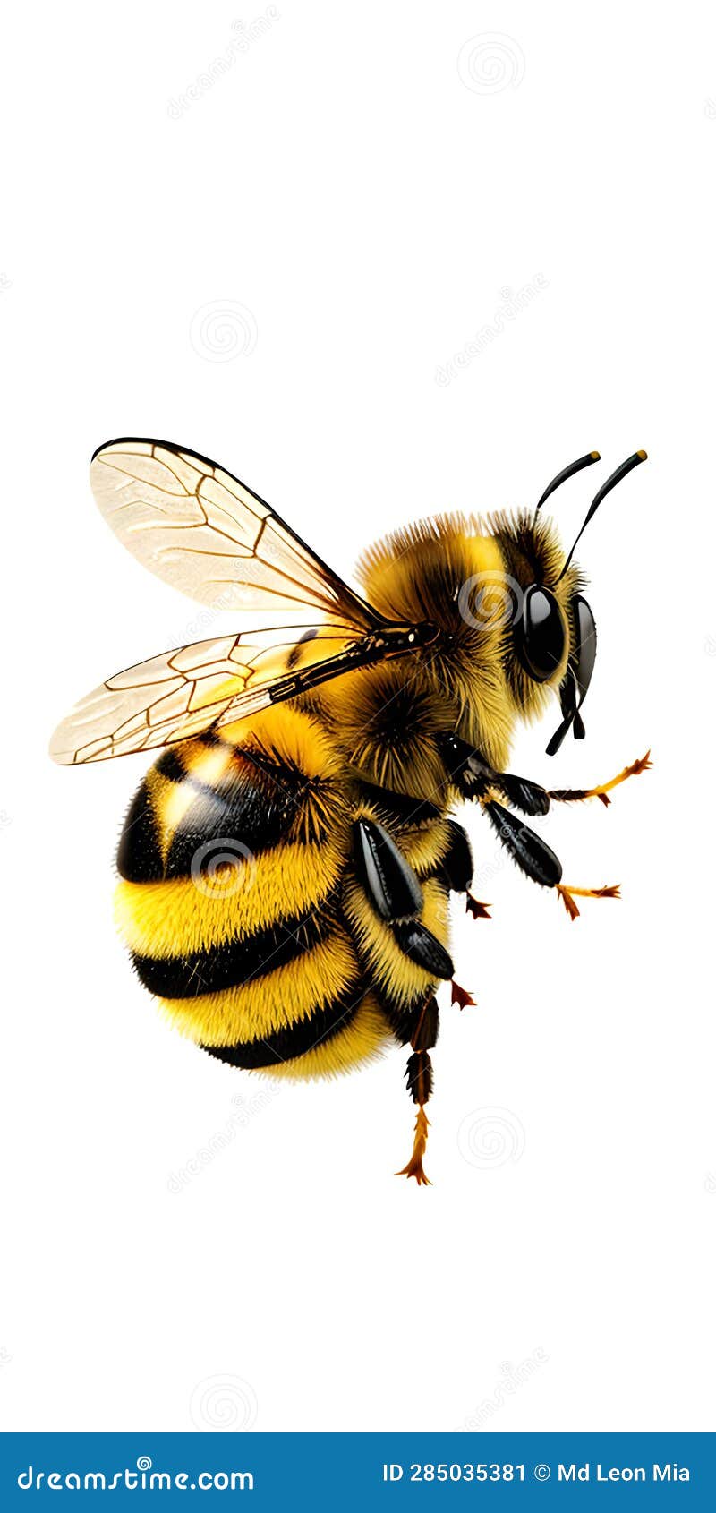 Bee white background stock illustration. Illustration of white - 285035381