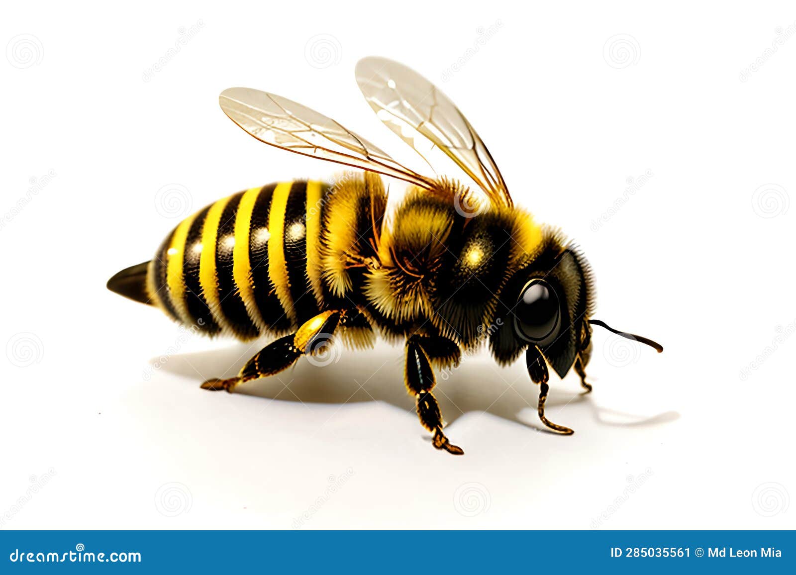 Bee white background stock illustration. Illustration of background ...
