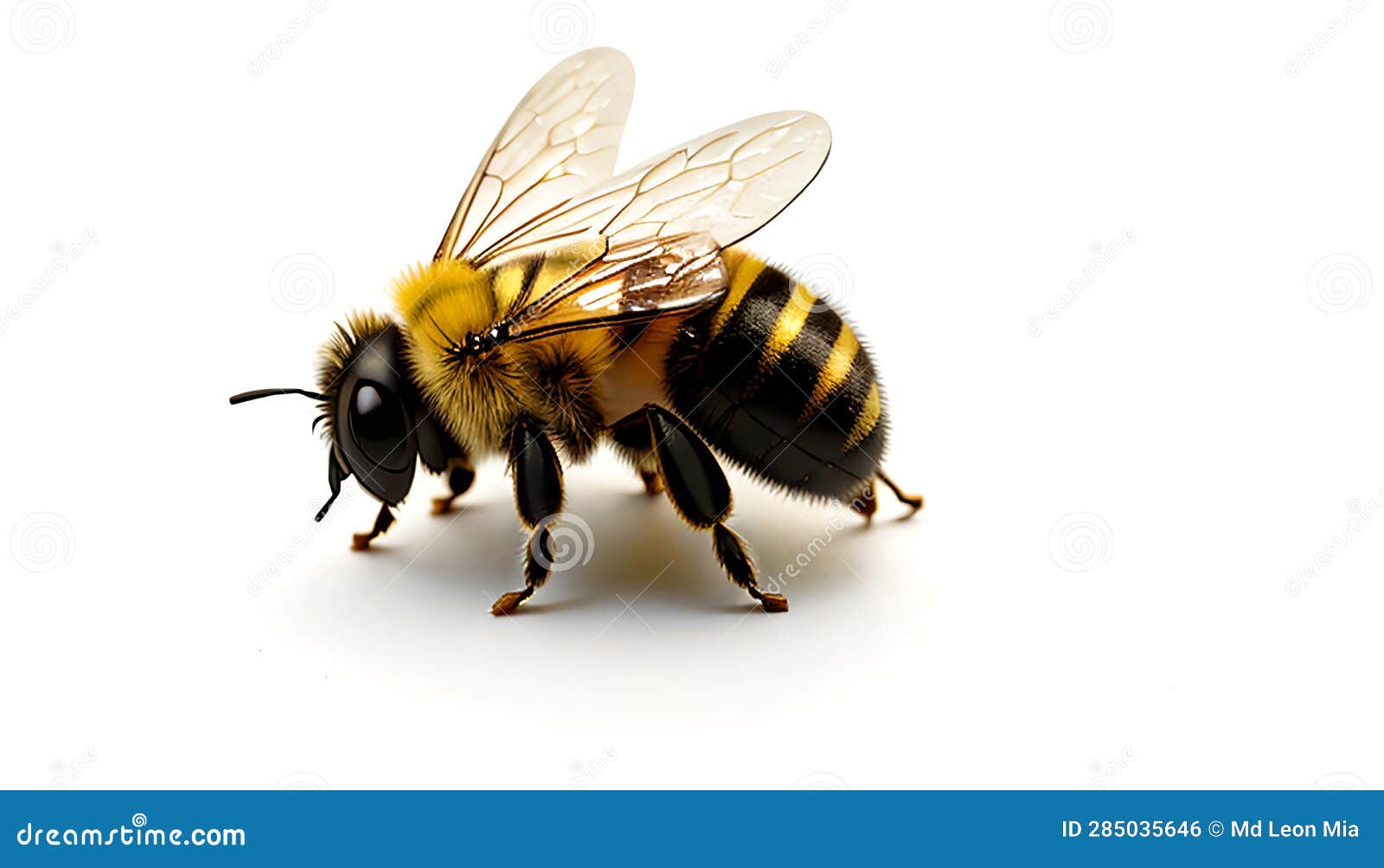 Bee white background stock illustration. Illustration of white - 285035646