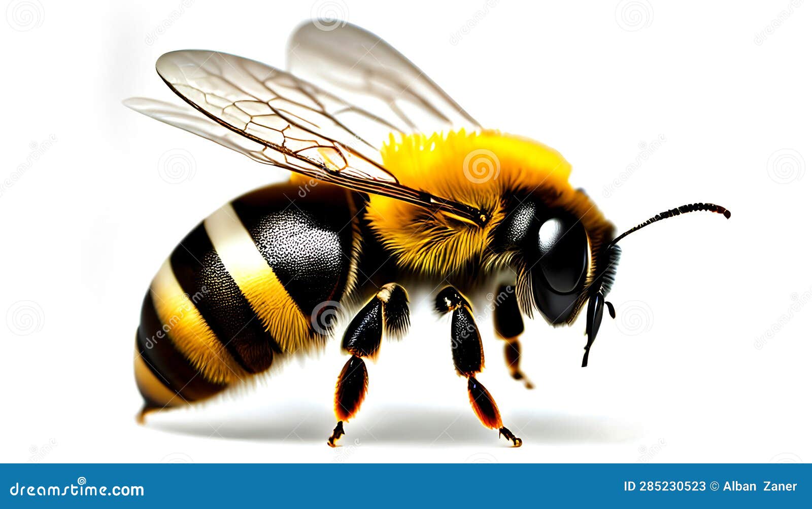 Bee white background stock illustration. Illustration of white - 285230523