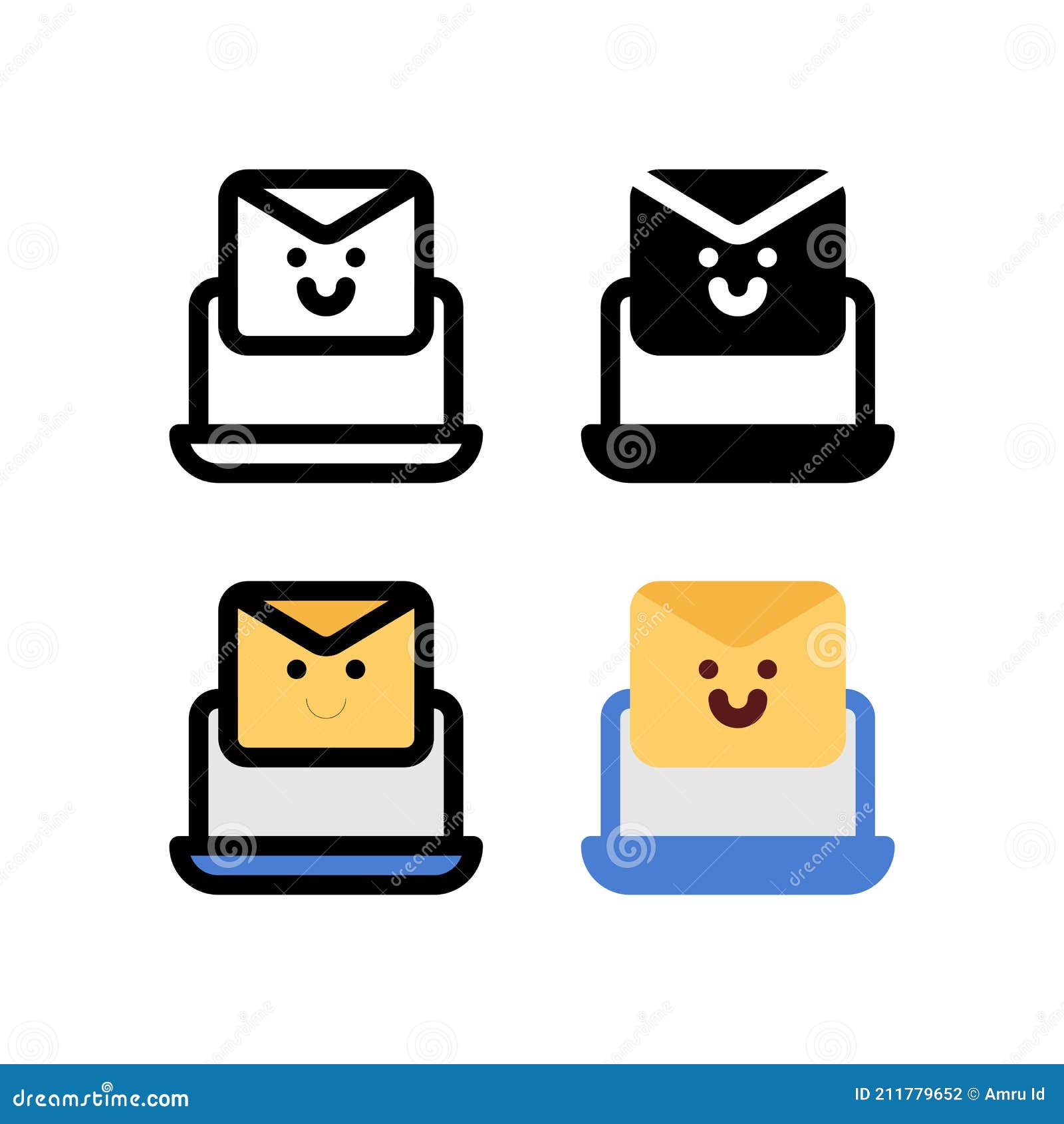 Worked by Email Character Icon, Logo, and Illustration Stock Vector ...