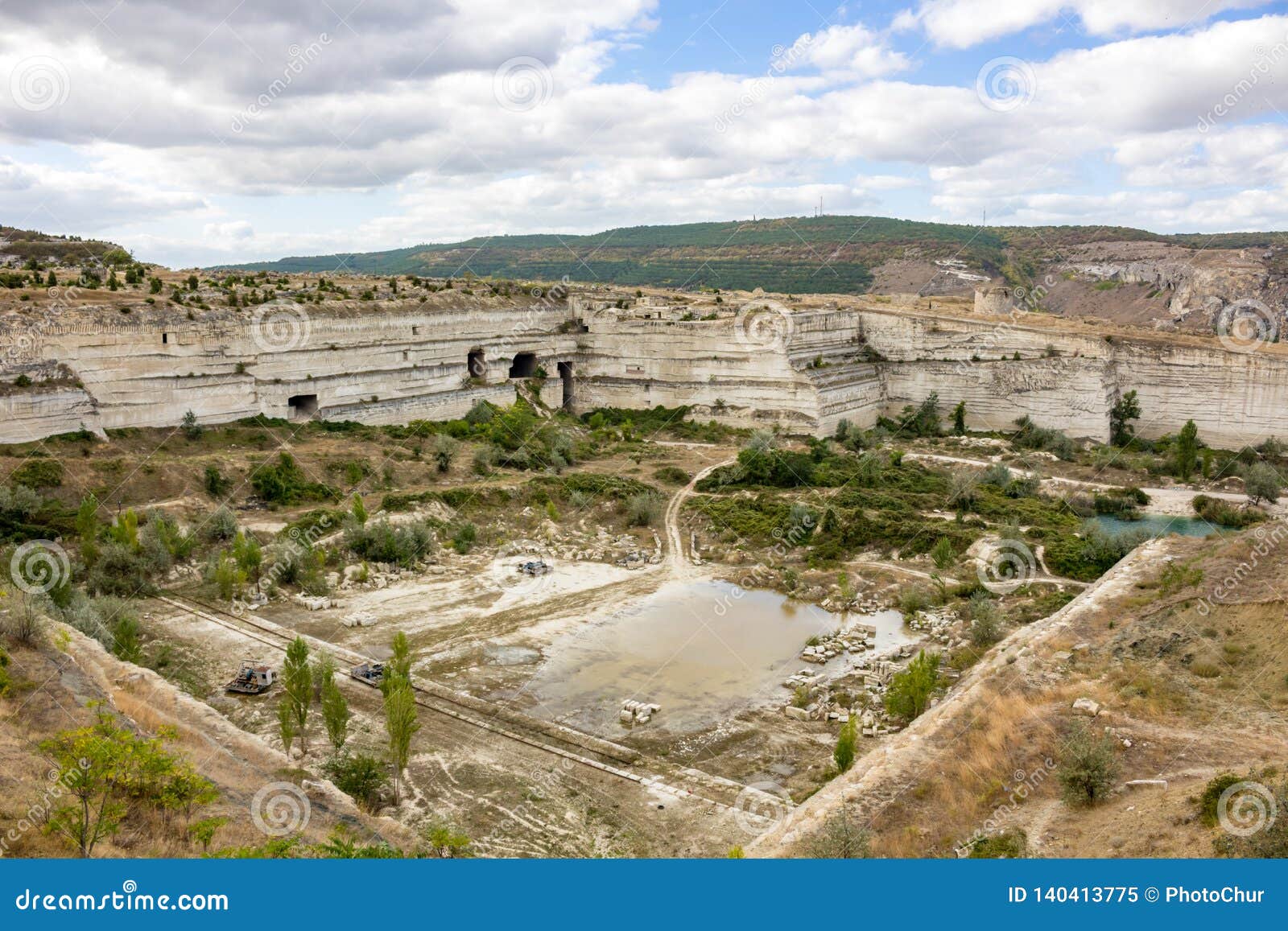 Worked Out Limestone Quarry Stock Image - Image of earth, blasting ...