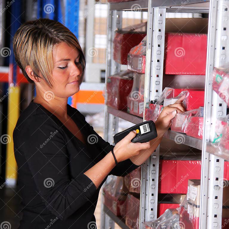 Worker stock image. Image of scanner, racks, codes, reader - 21239307