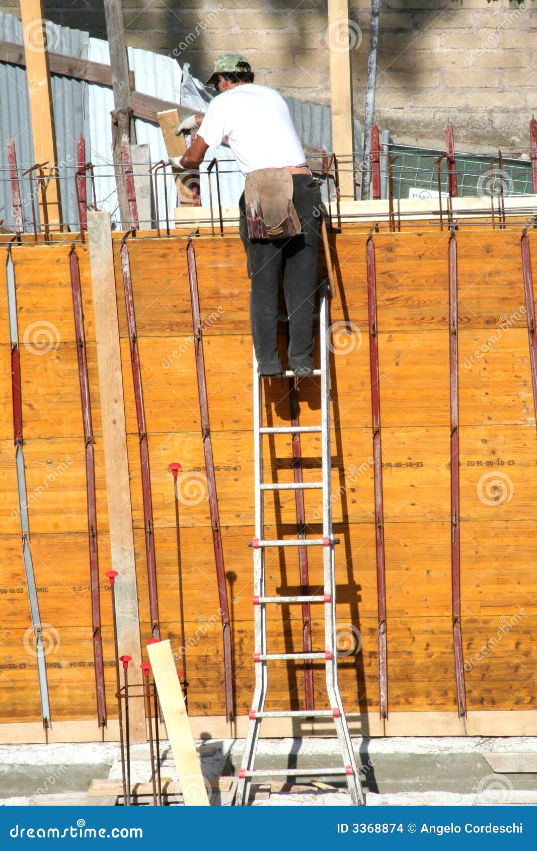 Worker above the stairs stock photo. Image of manufacture - 3368874