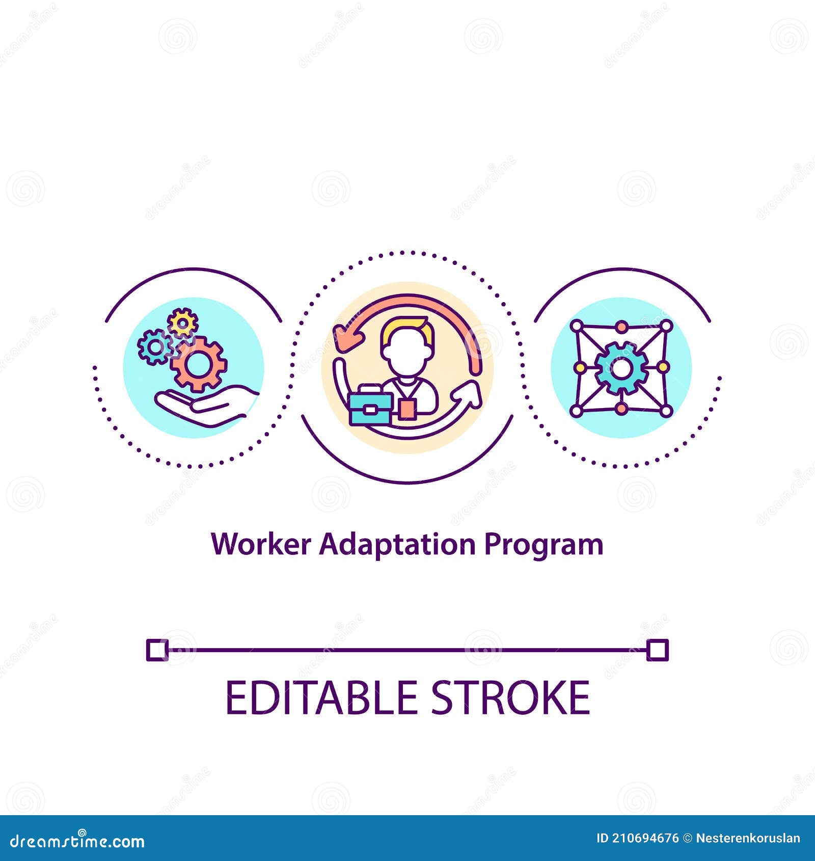 Worker Adaptation Elements Cartoon Vector | CartoonDealer.com #210121447