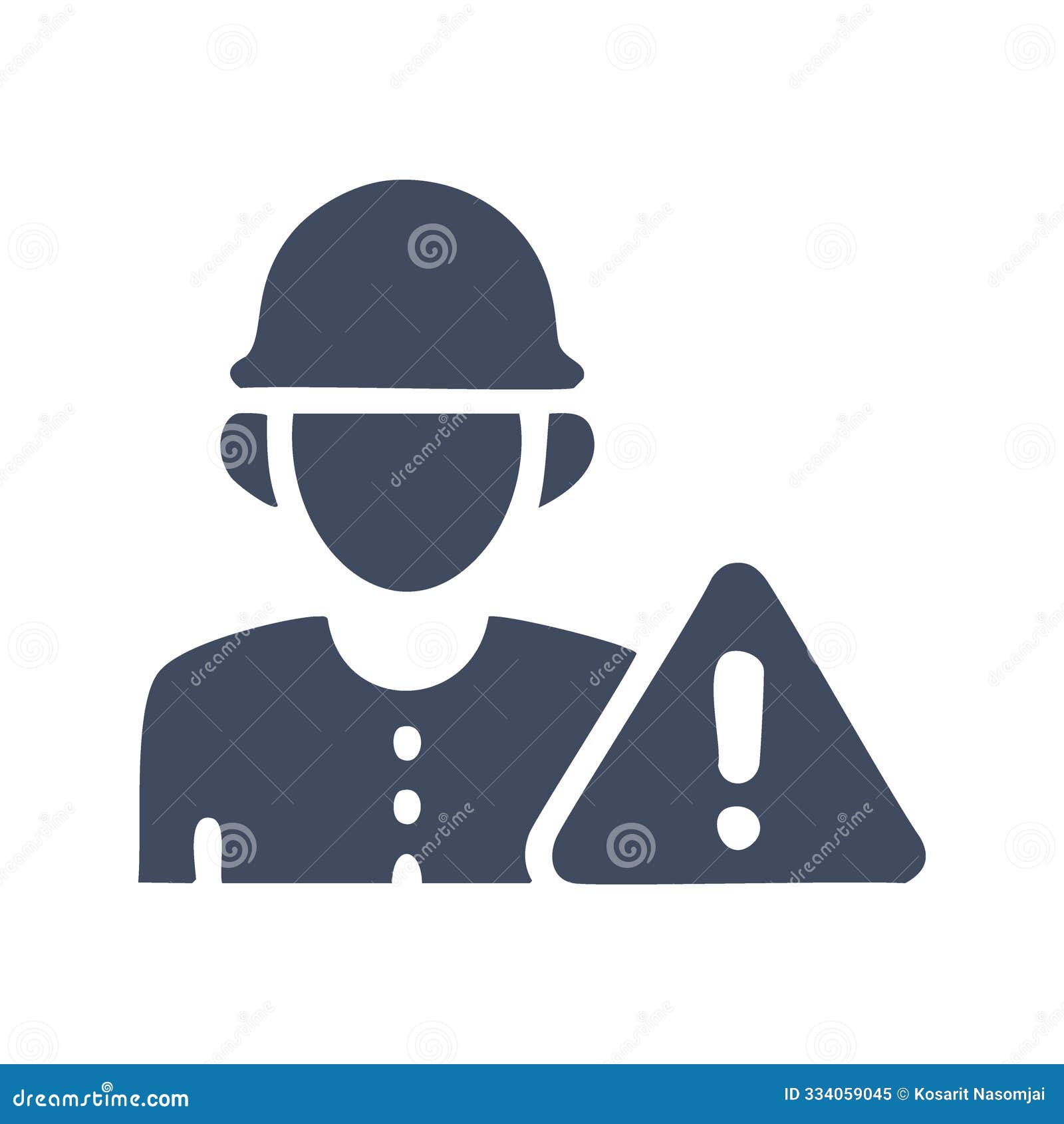 Worker Alert Icon. Worker with Safety Warning Symbol Stock Vector ...