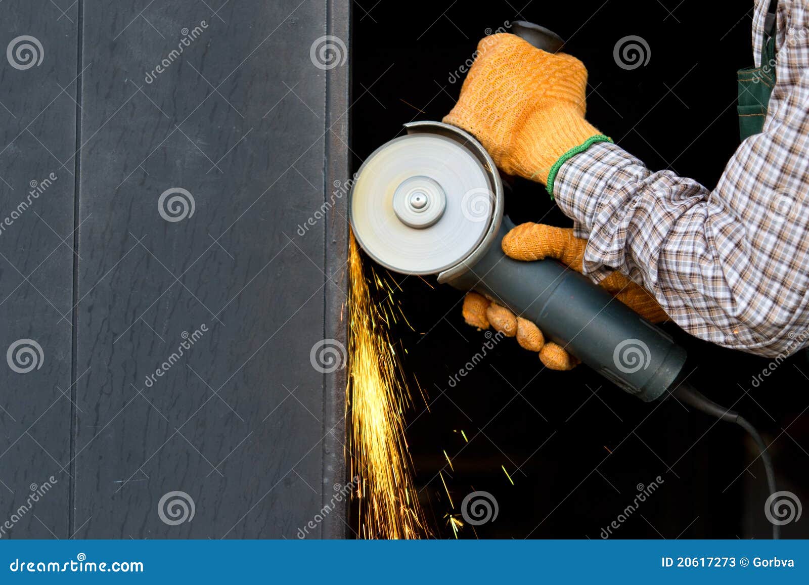 Worker with angle grinder stock image. Image of equipment - 20617273