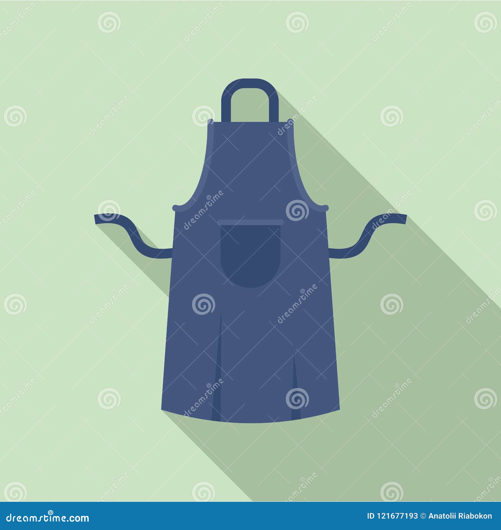 Worker Apron Icon, Flat Style Stock Vector - Illustration of bake ...