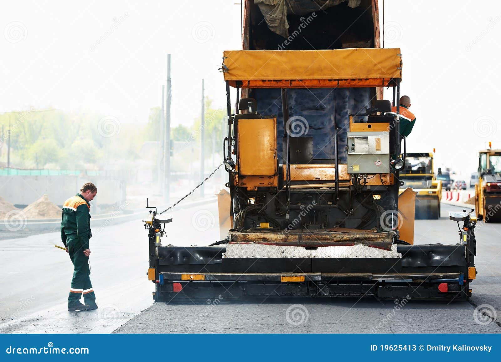 Worker at asphalting works stock image. Image of asphalting - 19625413