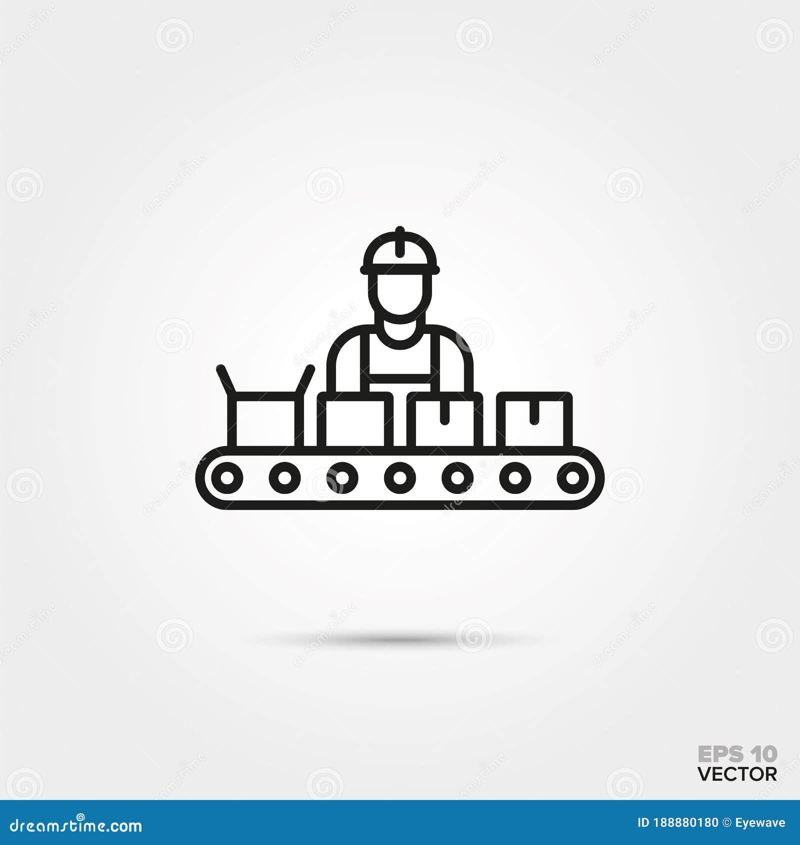 Assembly line vector icon stock vector. Illustration of line - 188880180