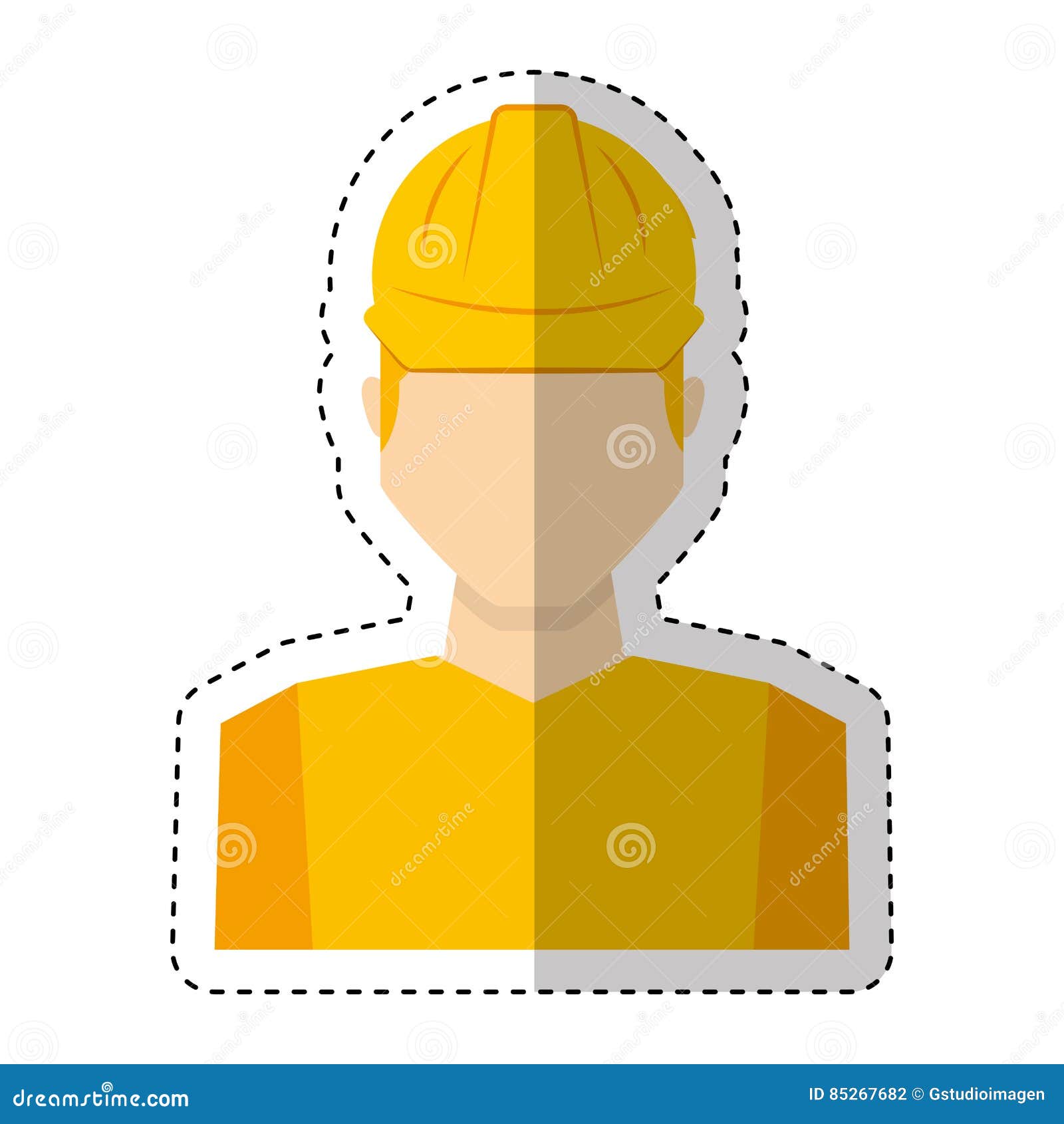 Worker Avatar with Safety Suit Stock Illustration - Illustration of ...
