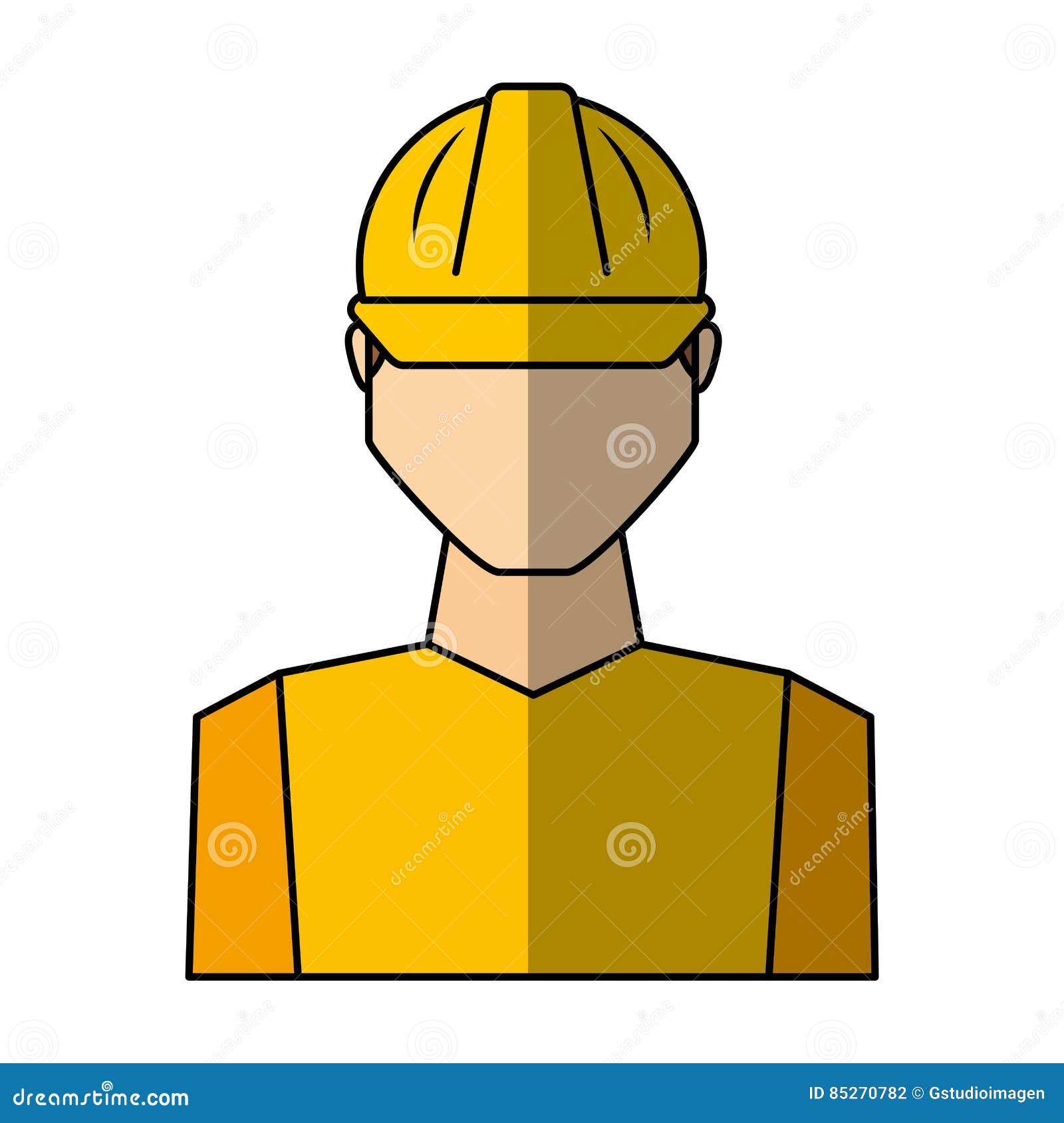 Worker Avatar with Safety Suit Stock Illustration - Illustration of ...