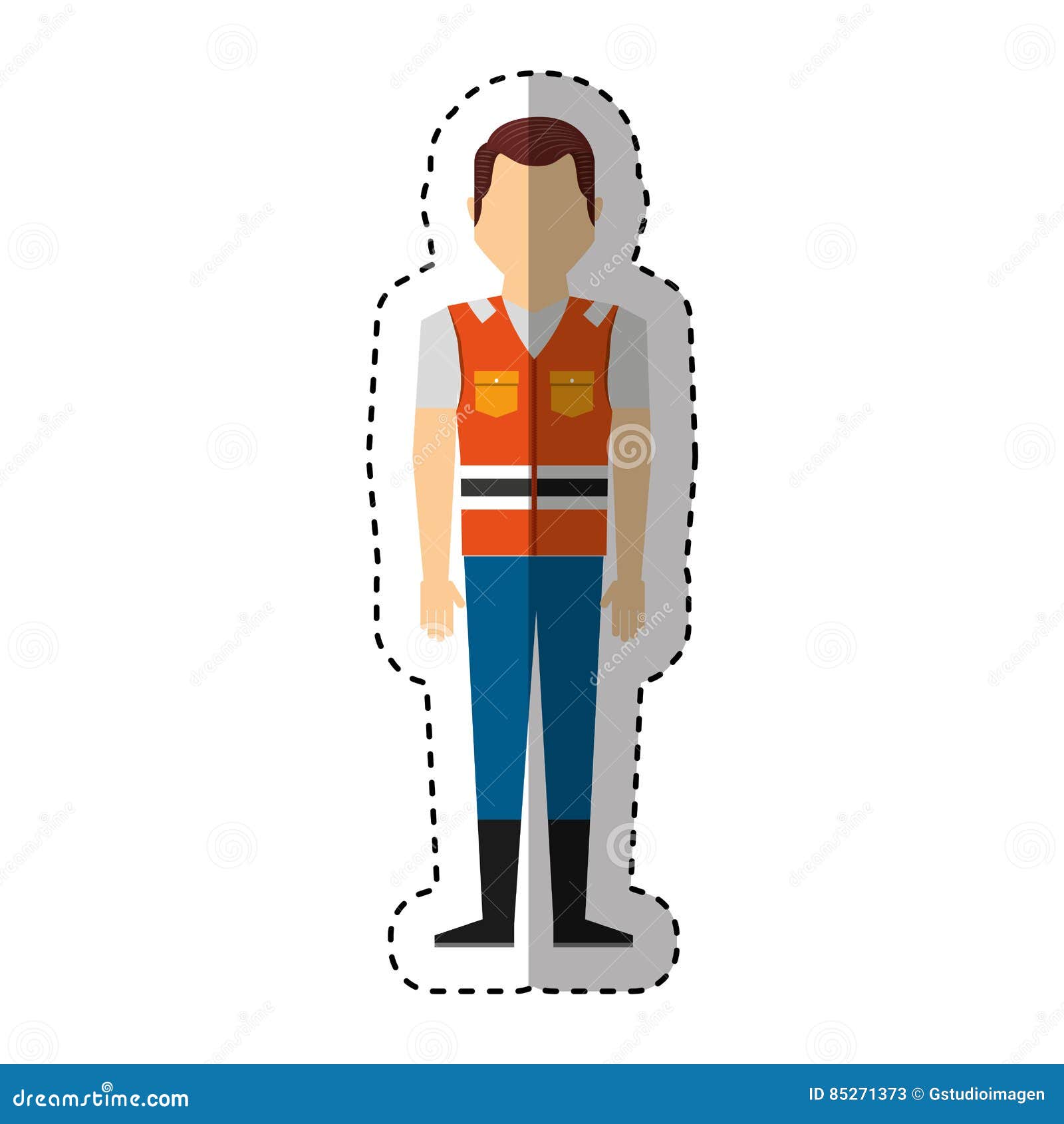 Worker Avatar with Safety Suit Stock Illustration - Illustration of ...