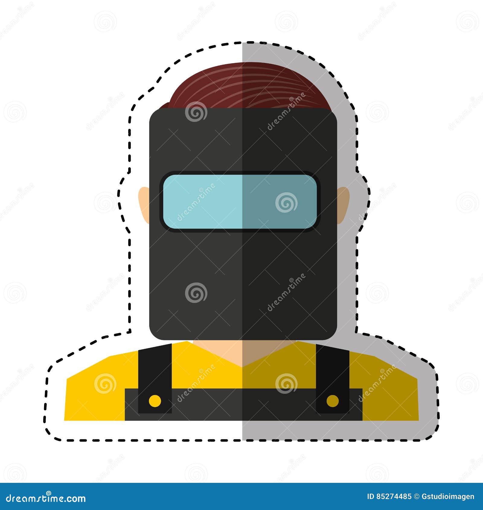 Worker Avatar with Safety Suit Stock Illustration - Illustration of ...