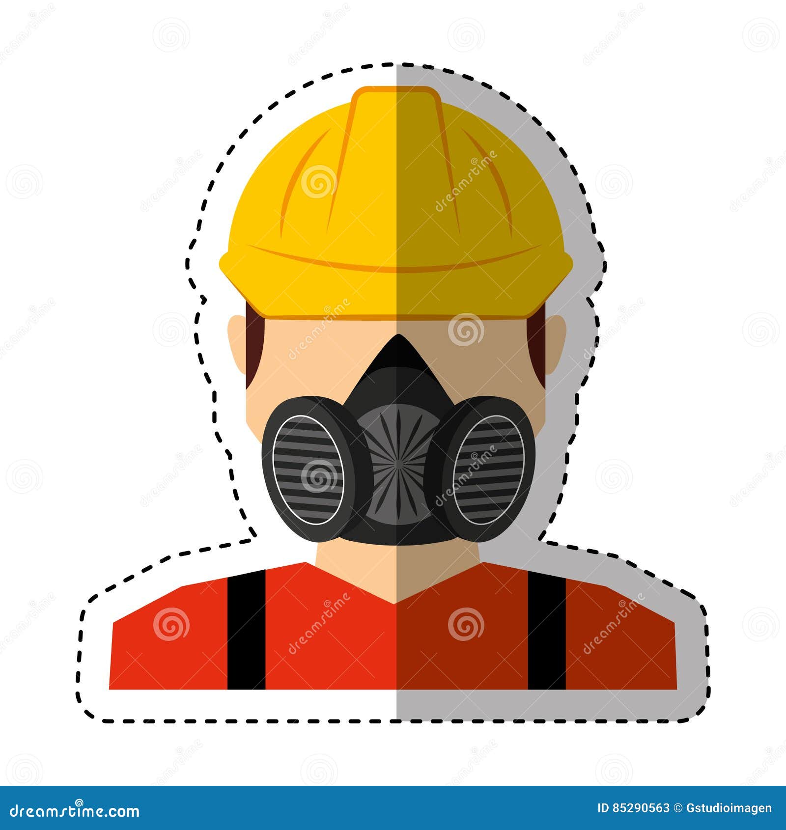 Worker Avatar with Safety Suit Stock Vector - Illustration of icon ...