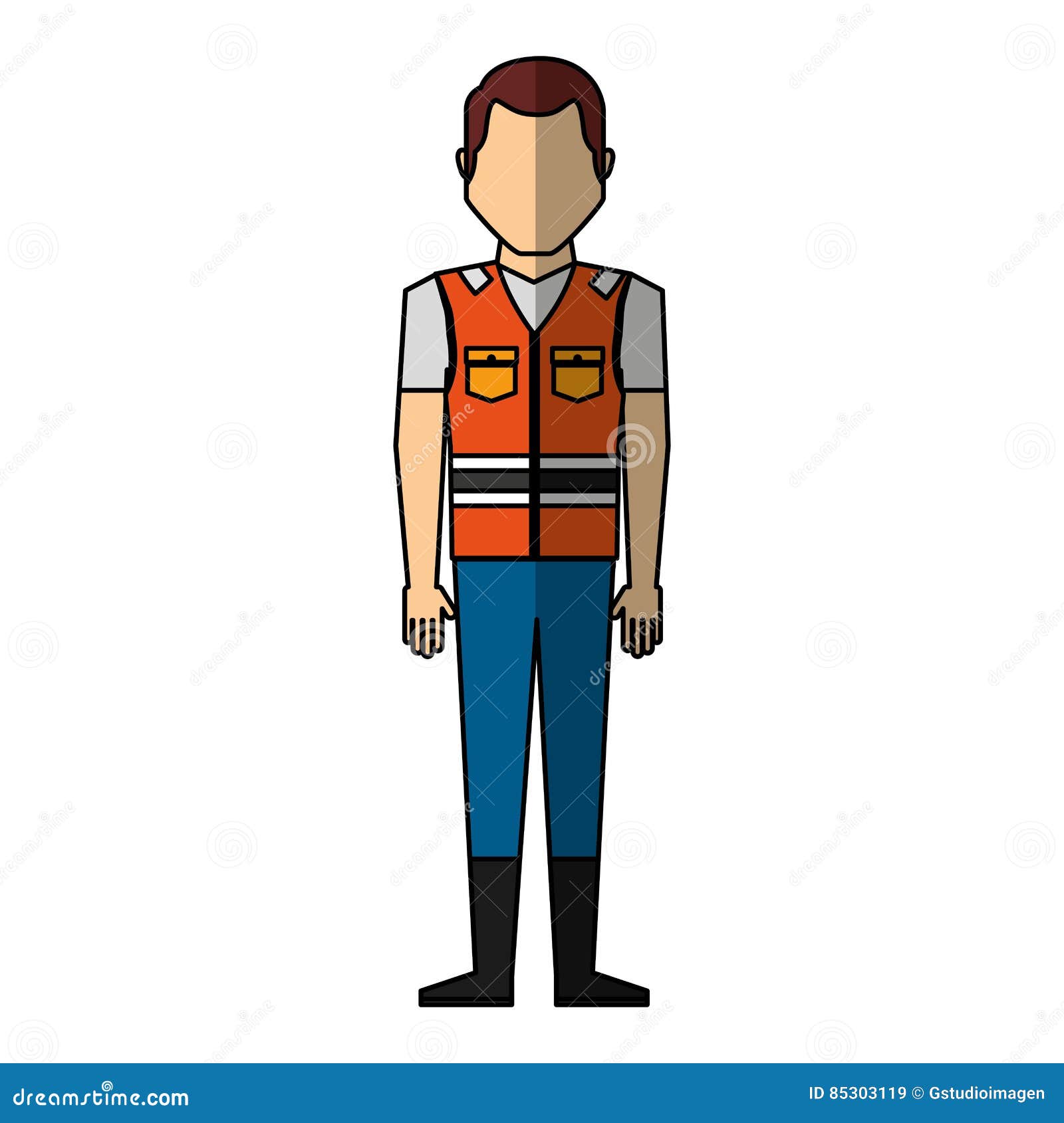 Worker Avatar with Safety Suit Stock Vector - Illustration of character ...