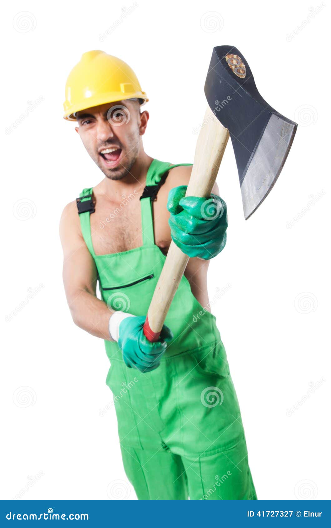 Worker with axe isolated stock image. Image of challenge - 41727327