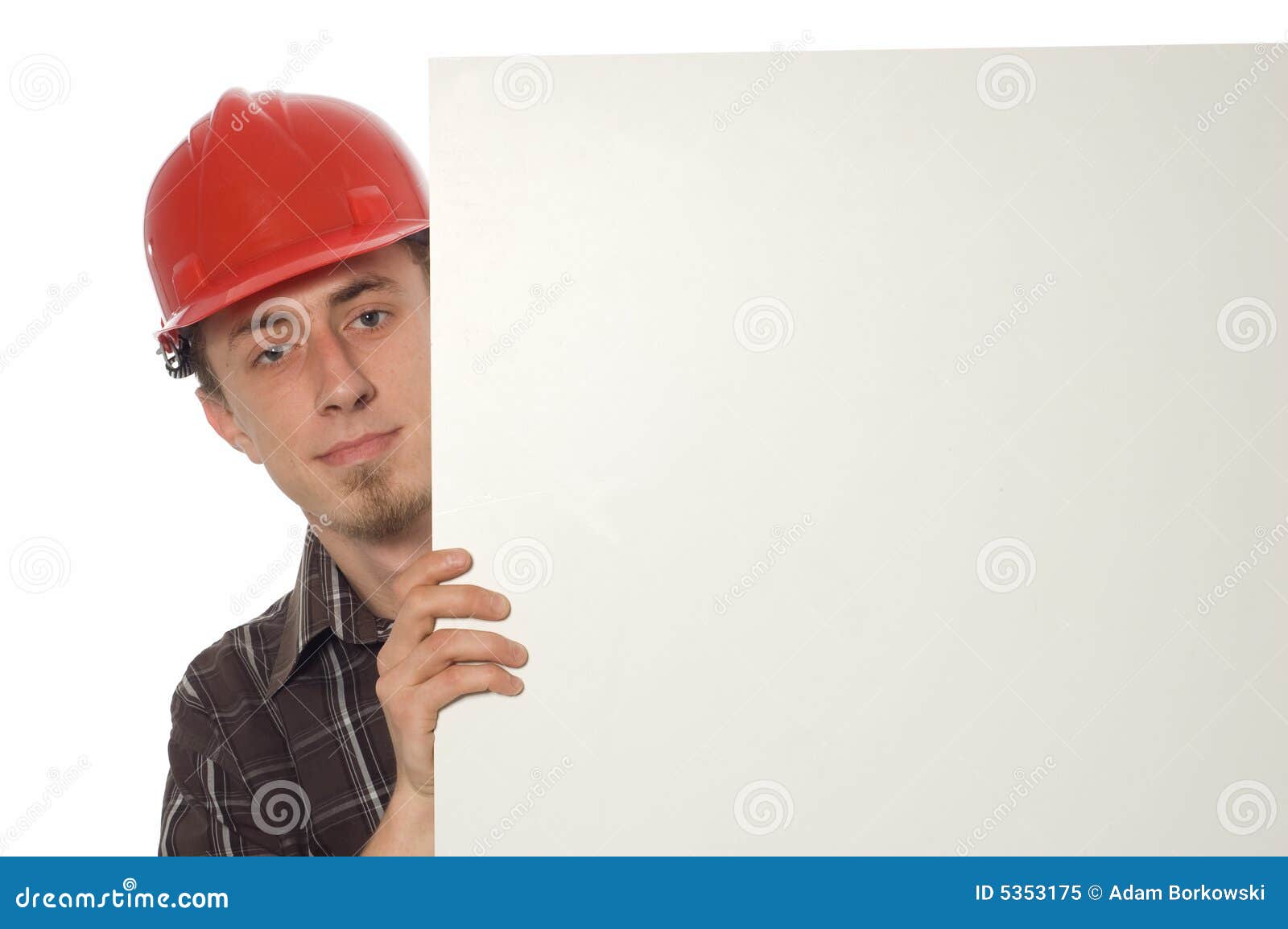 Worker with banner stock image. Image of hard, businesswoman - 5353175