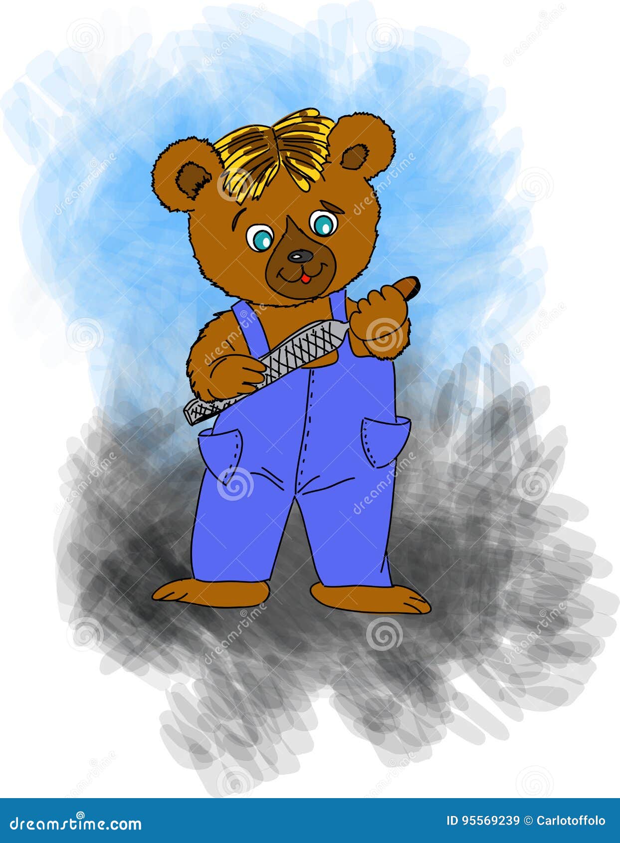 Bear Mechanics Repairing The Car Dot-to-dot Picture Puzzle And Coloring ...