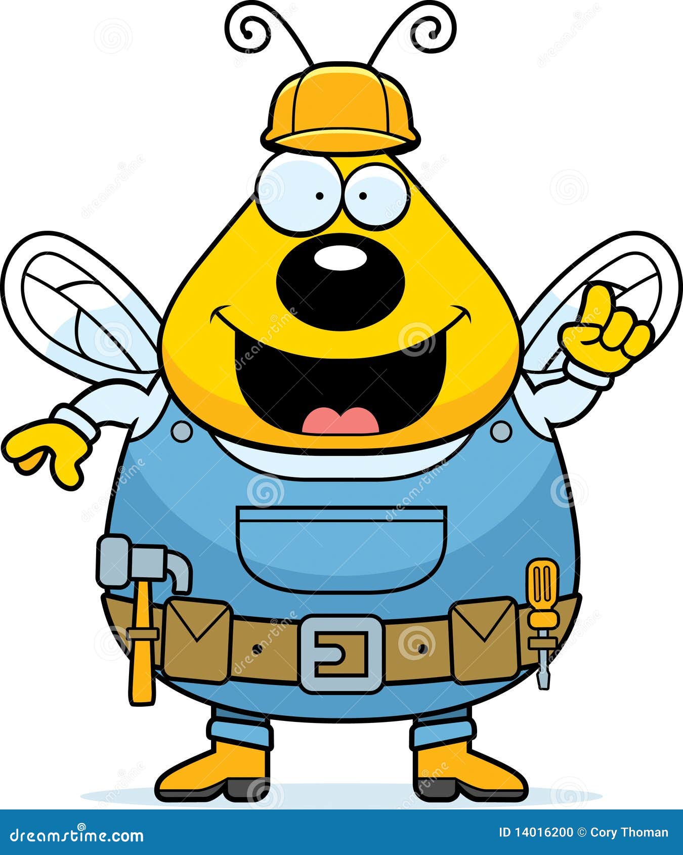 Worker Bee stock vector. Illustration of builder, belt - 14016200