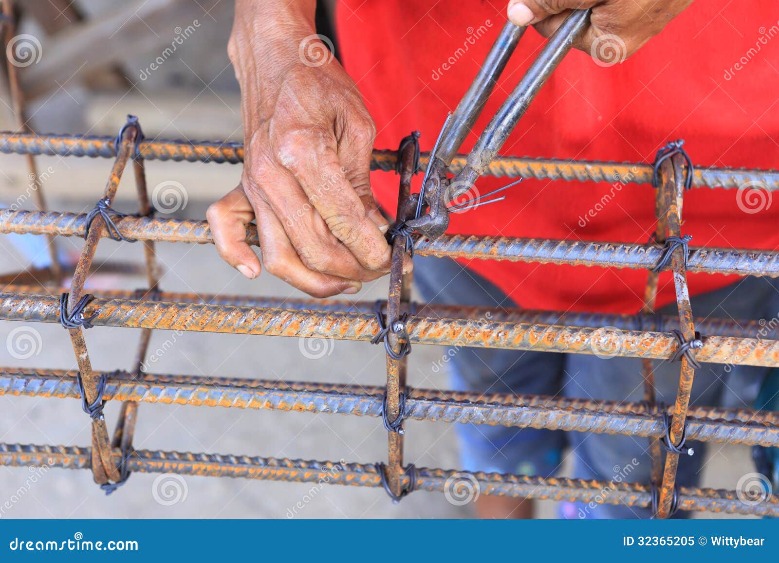 Worker Bending Steel for Construction Job Stock Image - Image of pipe ...