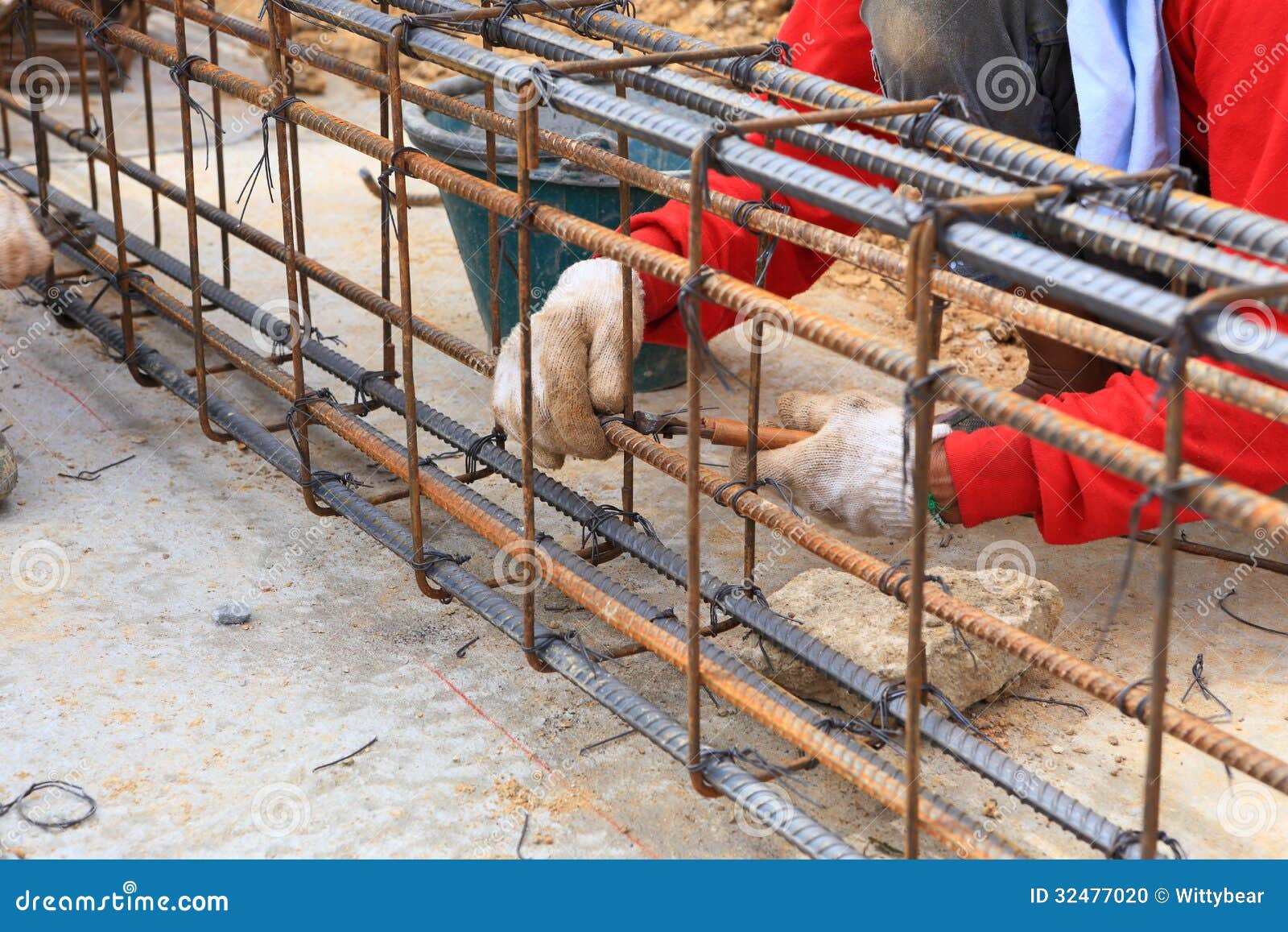 Worker Bending Steel for Construction Stock Photo - Image of person ...