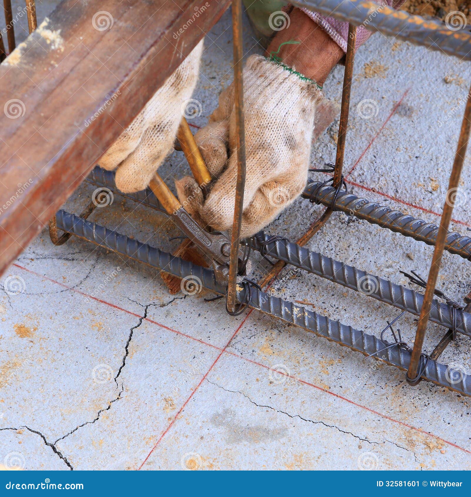 Worker Bending Steel for Construction Stock Image - Image of heavy ...