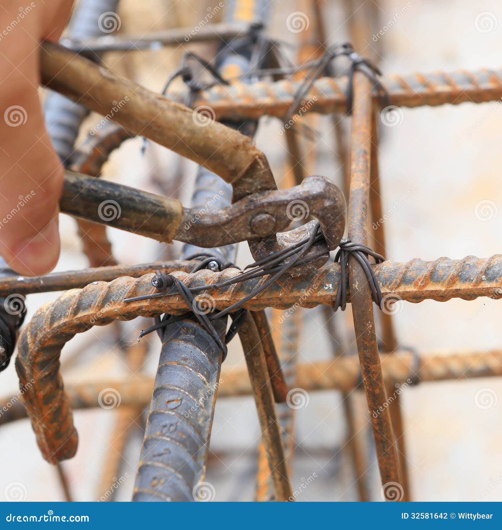 Worker Bending Steel for Construction Stock Photo - Image of ...