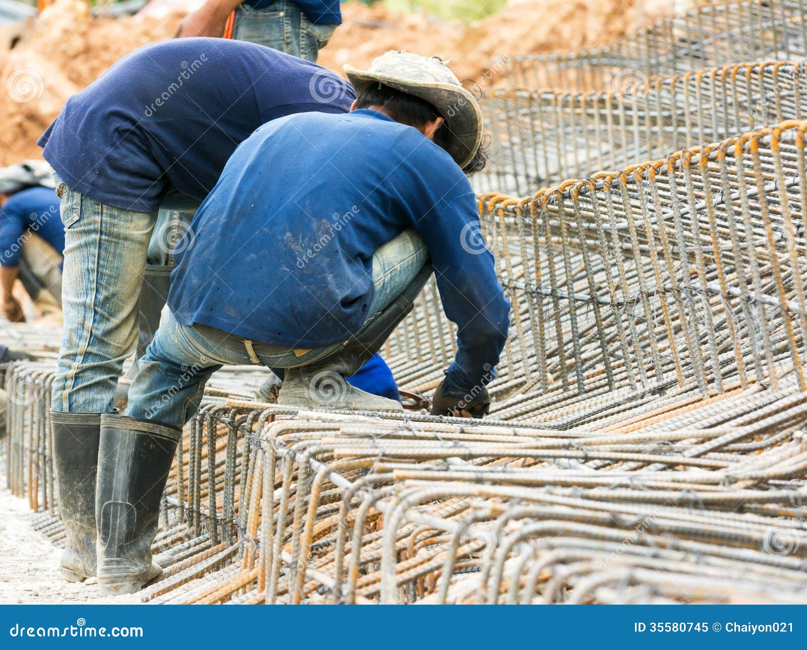 Worker Bending Steel for Construction Stock Image - Image of ...