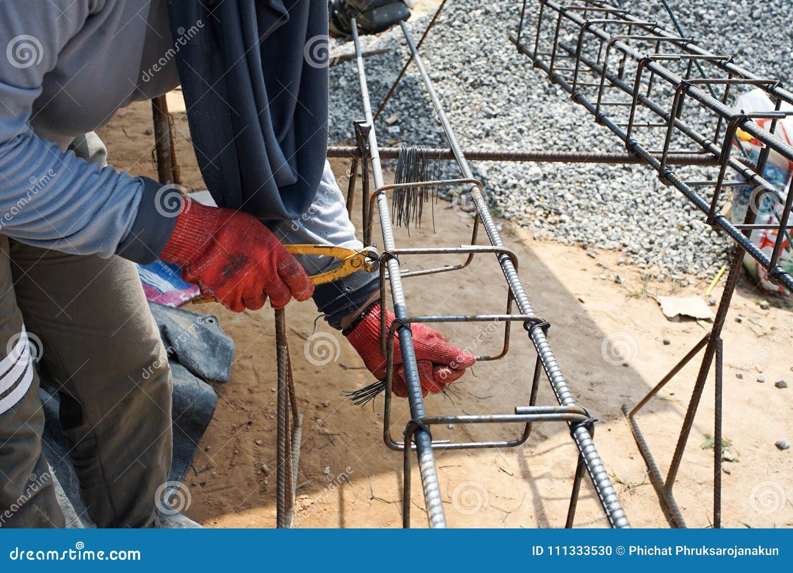 Worker in the Mask Bending the Steel Wire Stock Photo - Image of ...