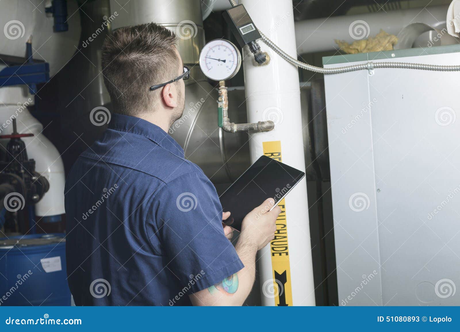 Worker boiler stock image. Image of control, factory - 51080893