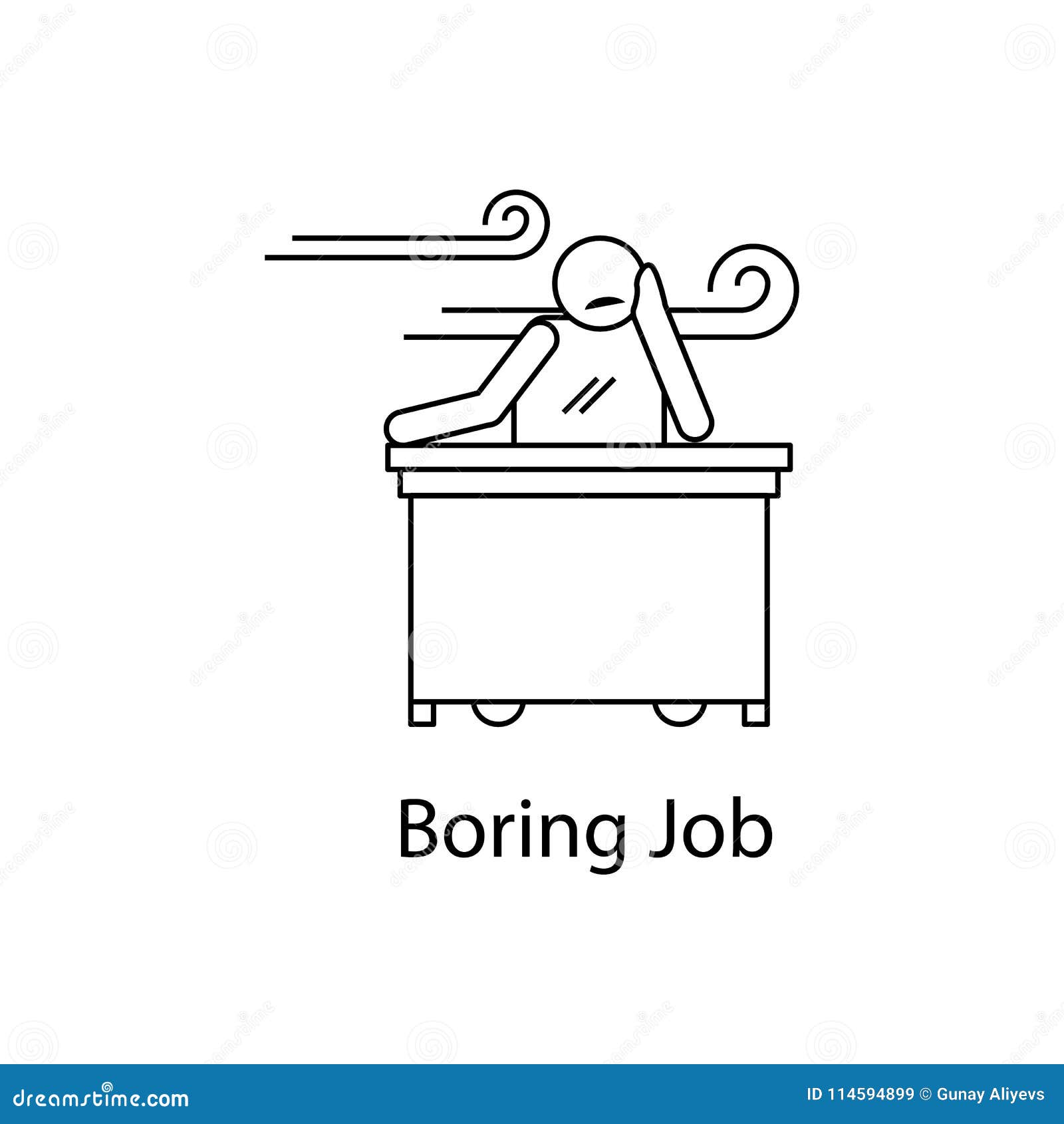 Worker Boring in Job Icon. Element People at the Workplace for Mobile ...