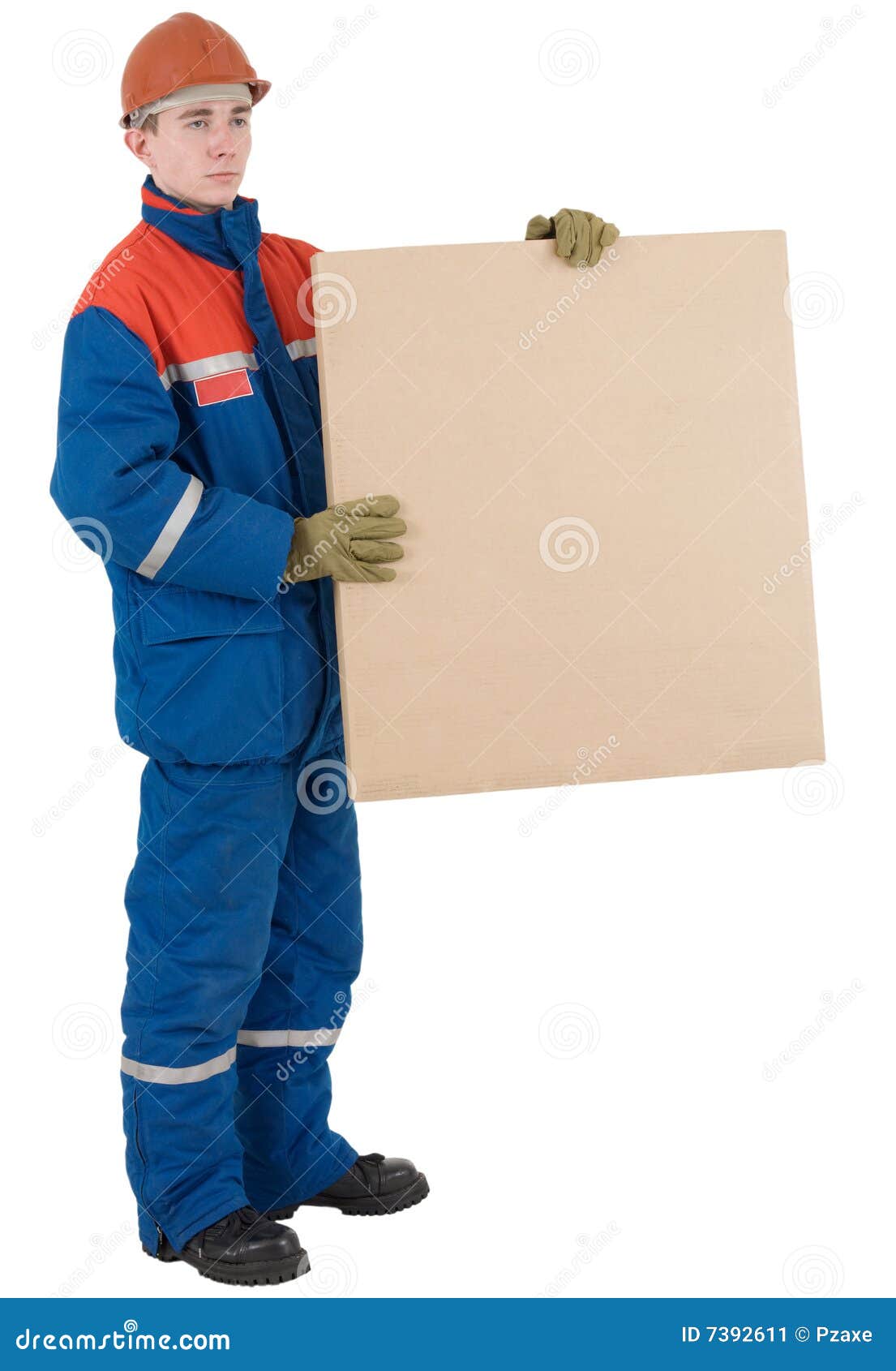 Worker with box stock image. Image of production, male - 7392611