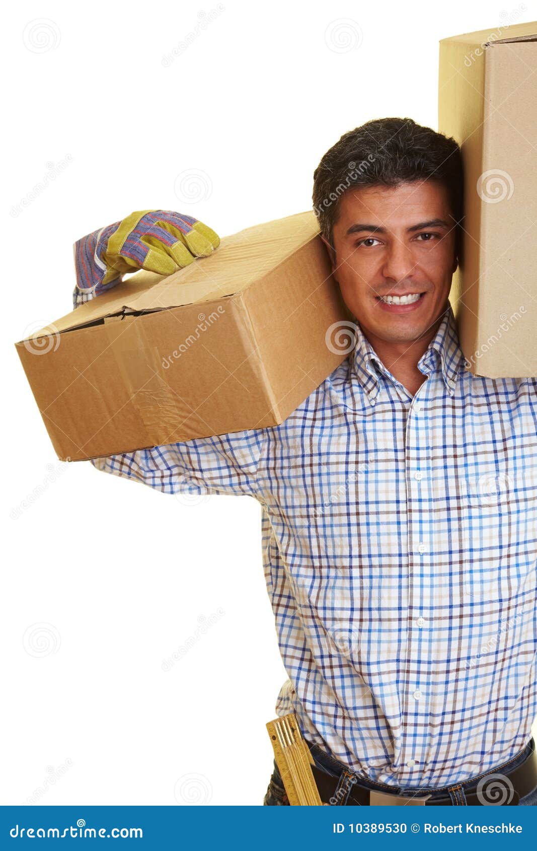 Worker with boxes stock photo. Image of help, chest, company - 10389530