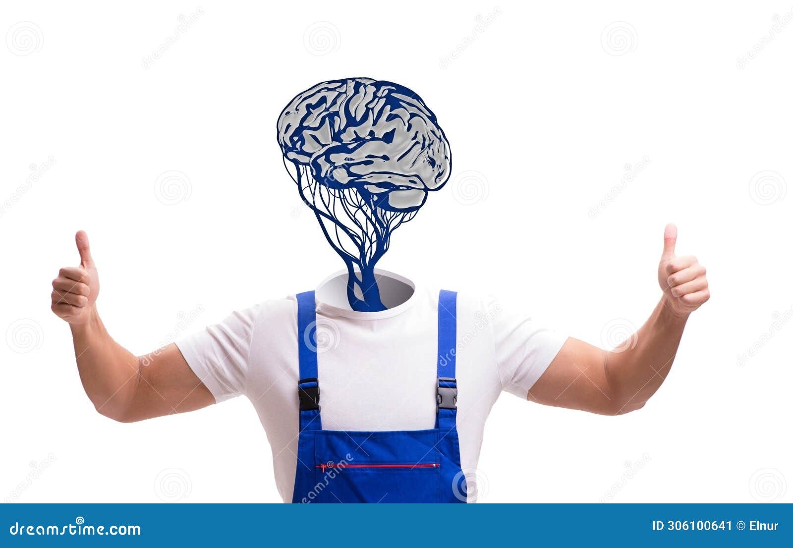 Worker with Brain in Robotics and Automation Concept Stock Image ...
