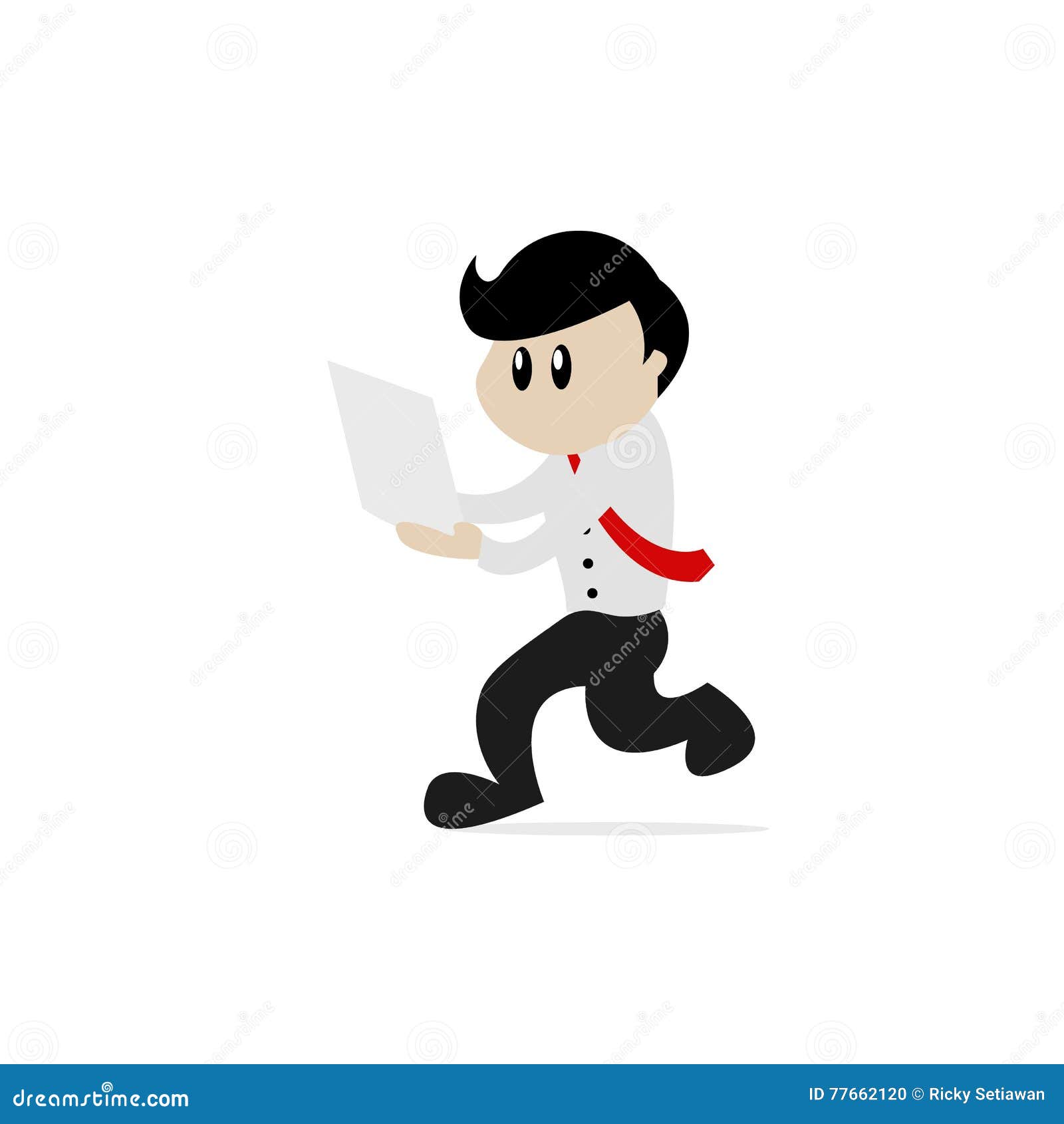 Worker Bring the Paper stock illustration. Illustration of boss - 77662120