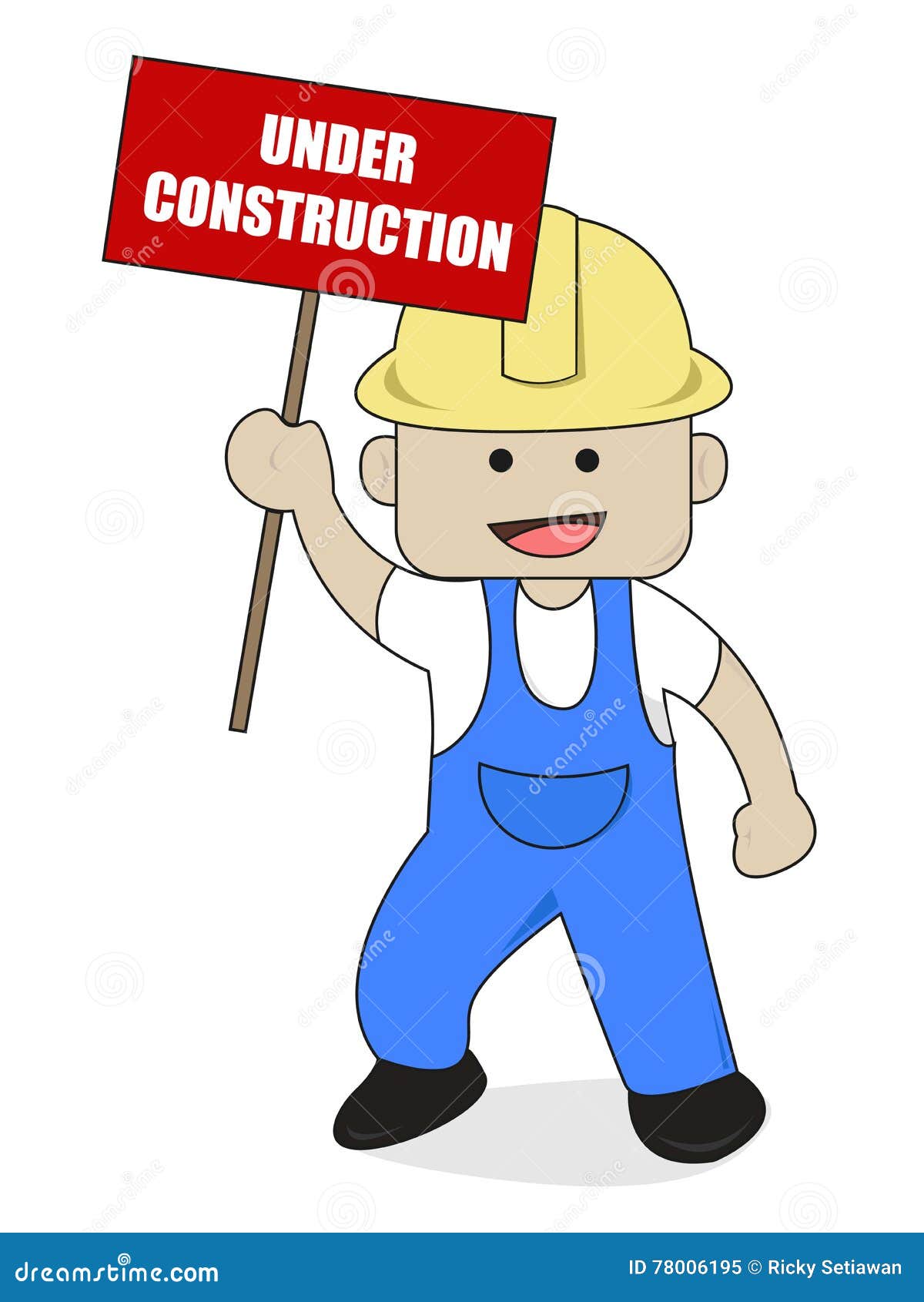 Worker Bring Under Construction Sign Stock Vector - Illustration of ...