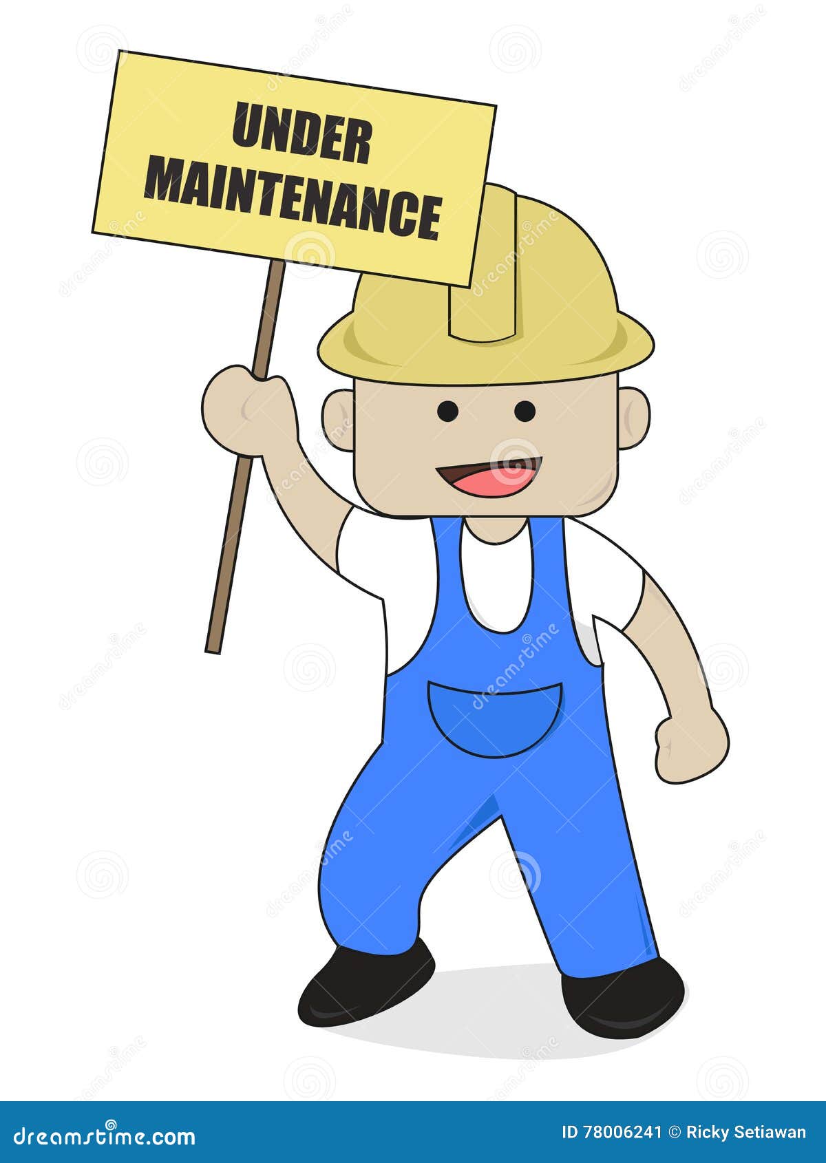 Worker Bring Under Maintenance Sign Stock Illustration - Illustration ...