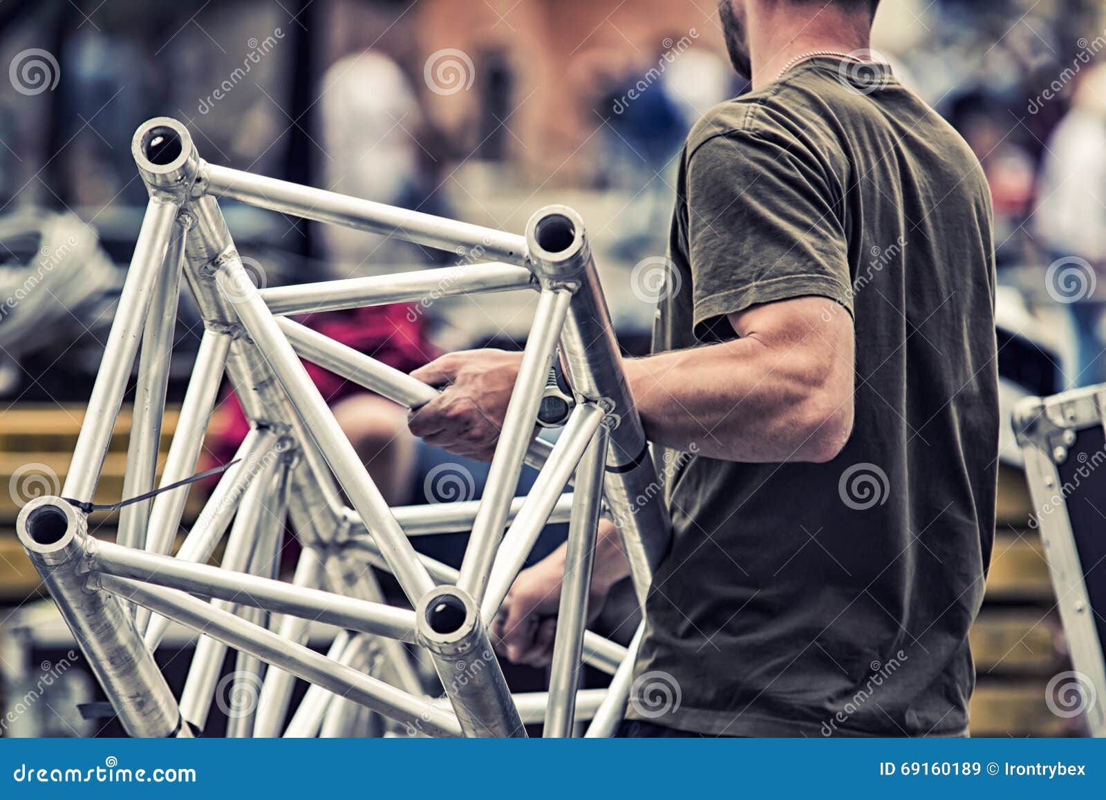 Worker Build a Concert Stage Stock Image - Image of exhibition ...