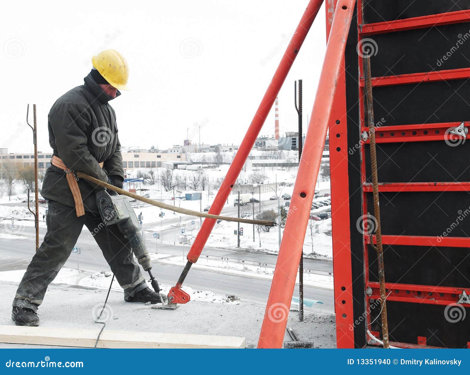 Worker Builder and Concrete Stock Photo - Image of manual, site: 13351940