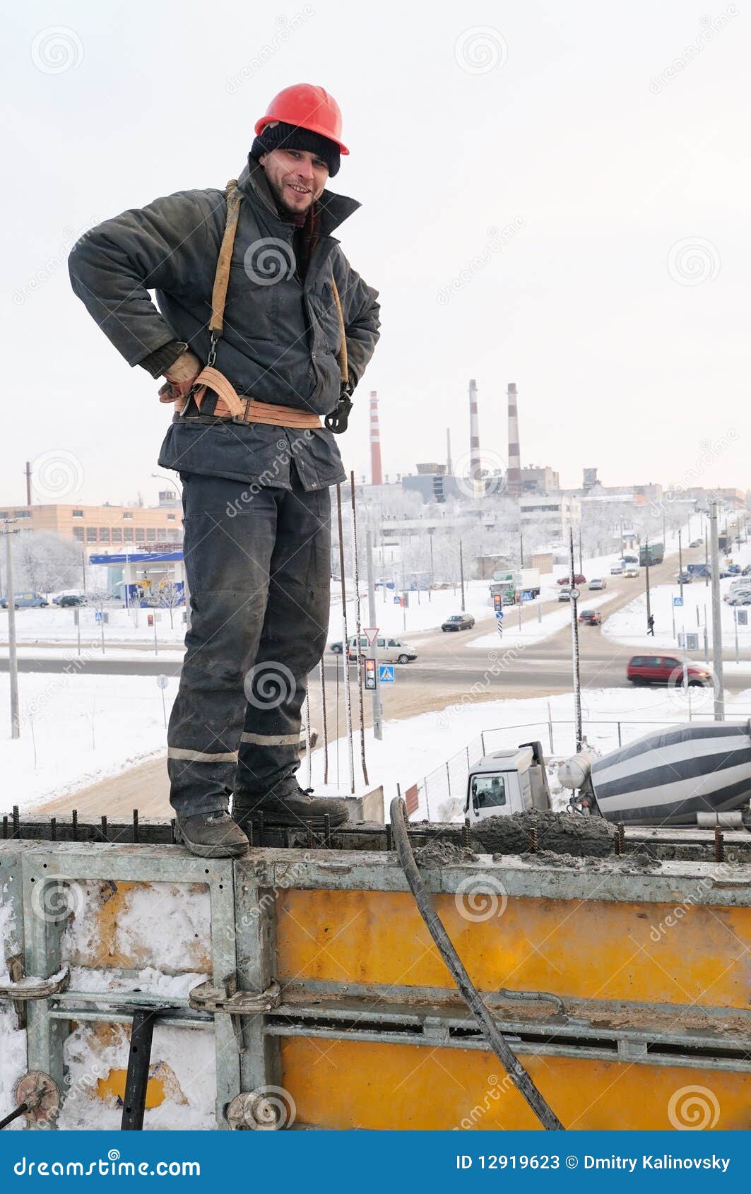 Worker Builder at a Construction Stock Image - Image of helmet ...