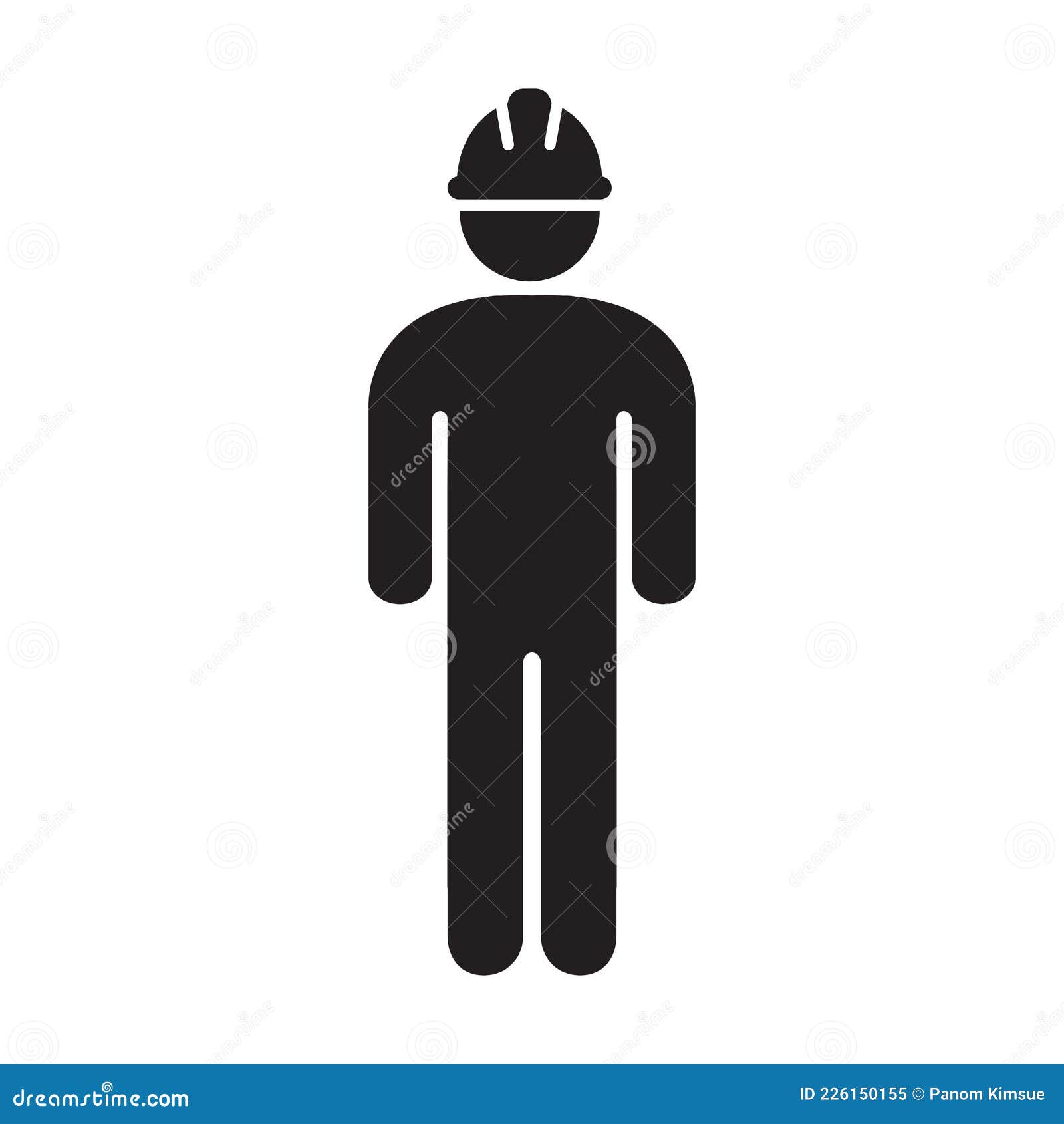 Worker Building Construction Icon Vector Workman with Hardhat Helmet ...
