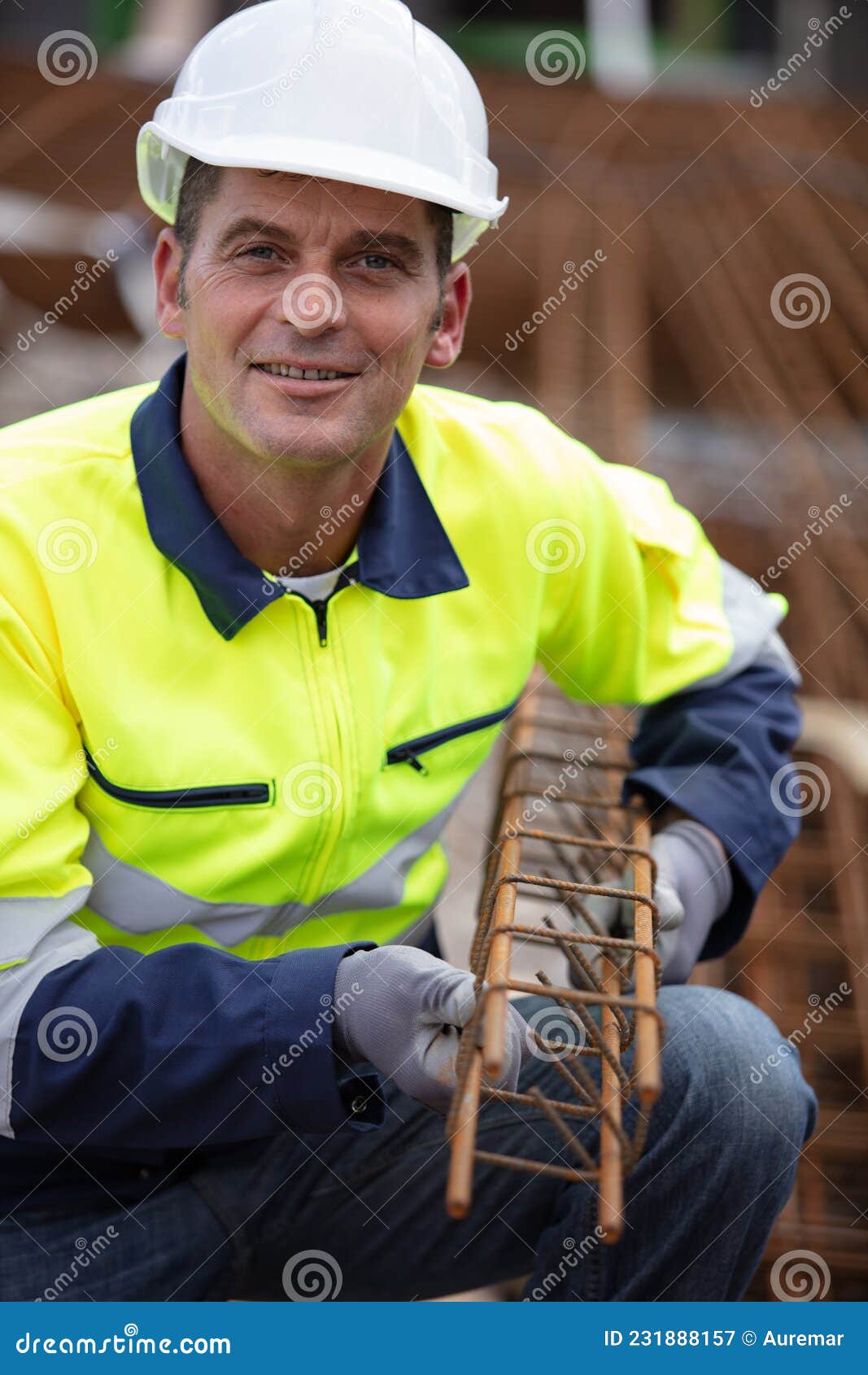 Worker Building House at Construction Site Stock Image - Image of ...