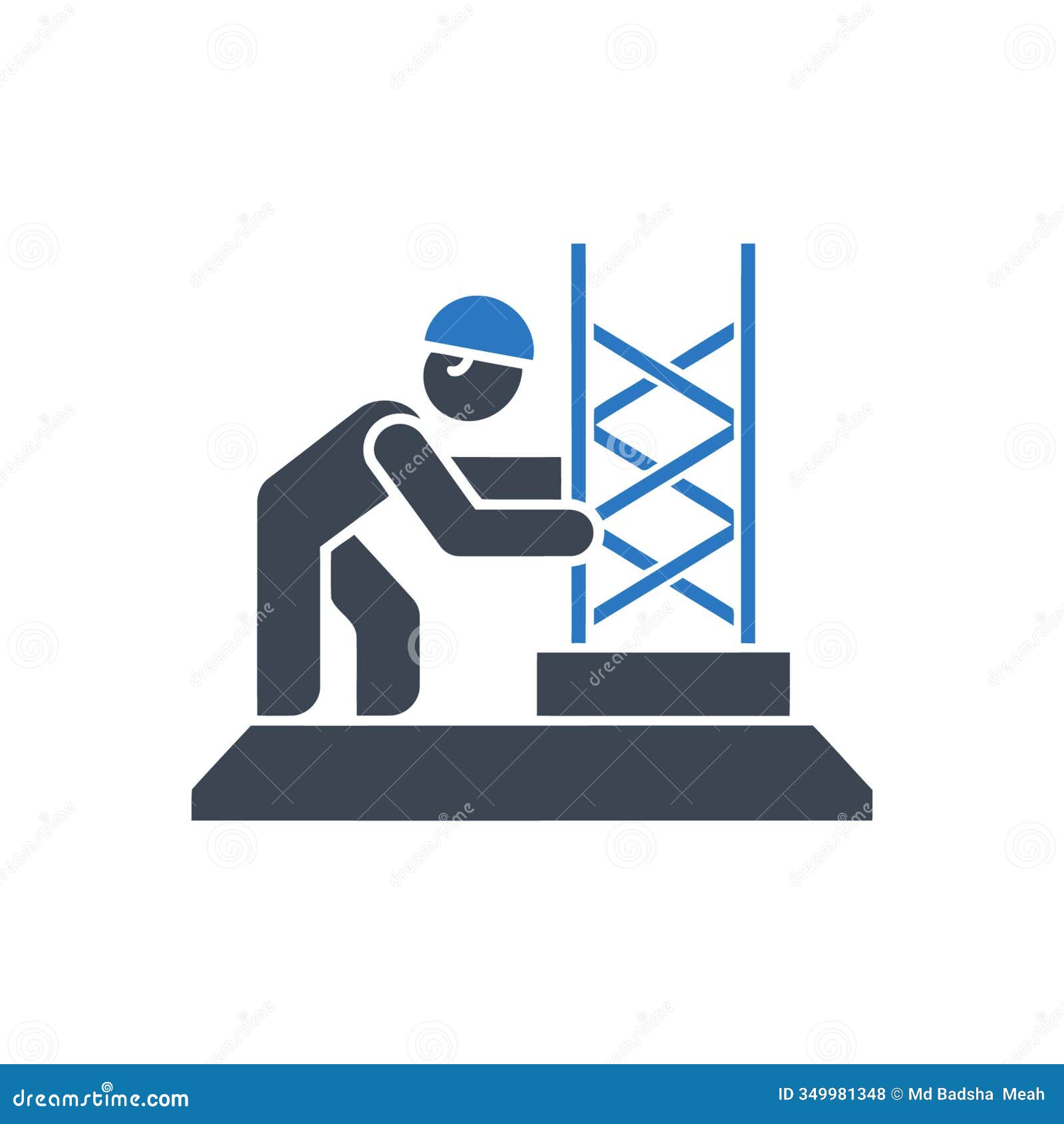 Worker Building Structure Icon Stock Illustration - Illustration of ...