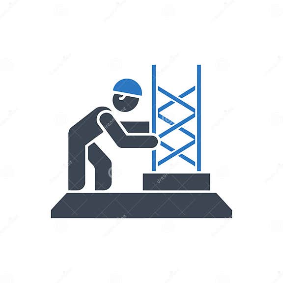 Worker Building Structure Icon Stock Illustration - Illustration of ...