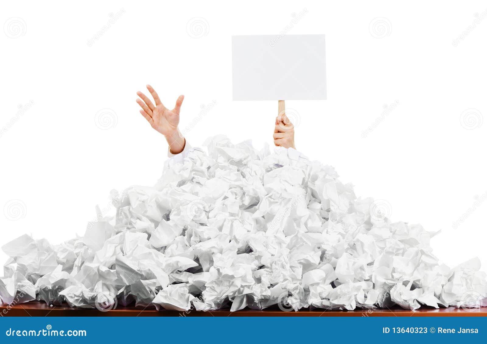 Worker buried in paperwork stock image. Image of closeup - 13640323
