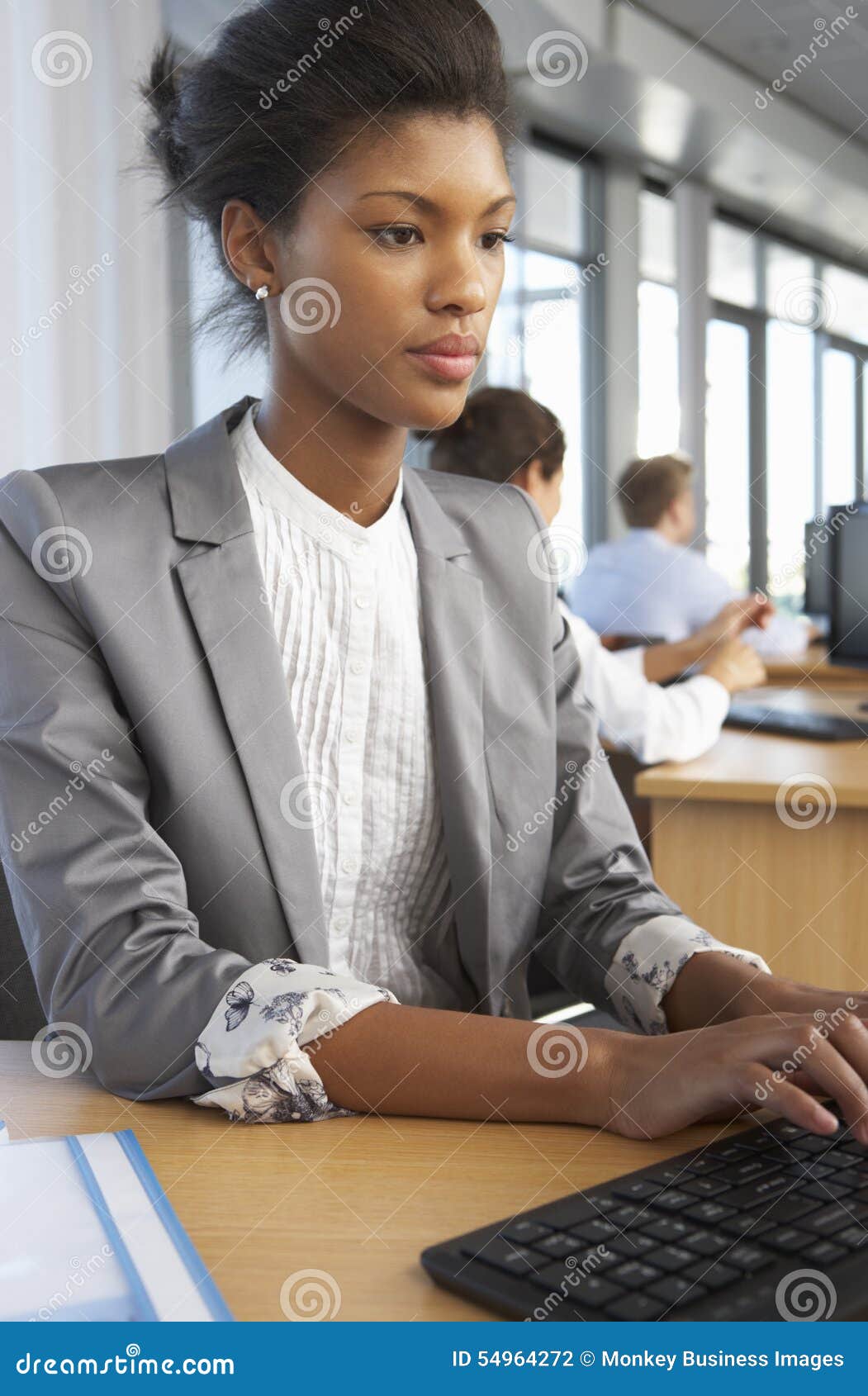 Worker in Busy Office stock photo. Image of card, female - 54964272