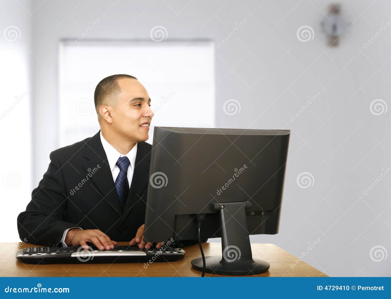 Worker Called by Coworker stock photo. Image of smile - 4729410