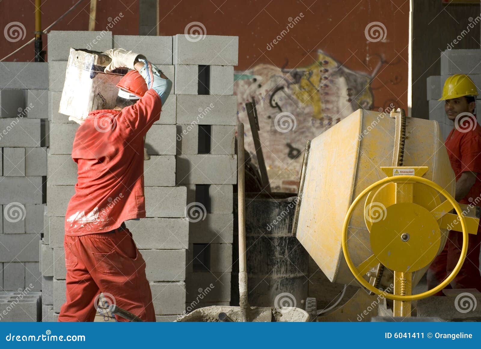 Worker Carries Construction Material - Horizontal Stock Image - Image ...
