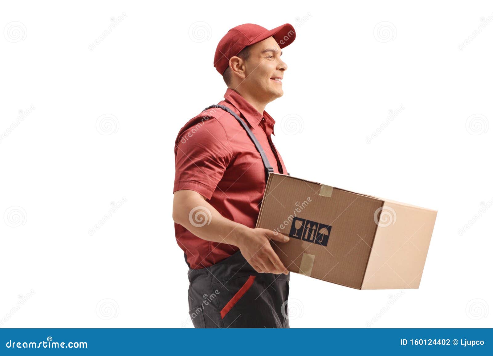 Worker carrying a package stock photo. Image of activity - 160124402